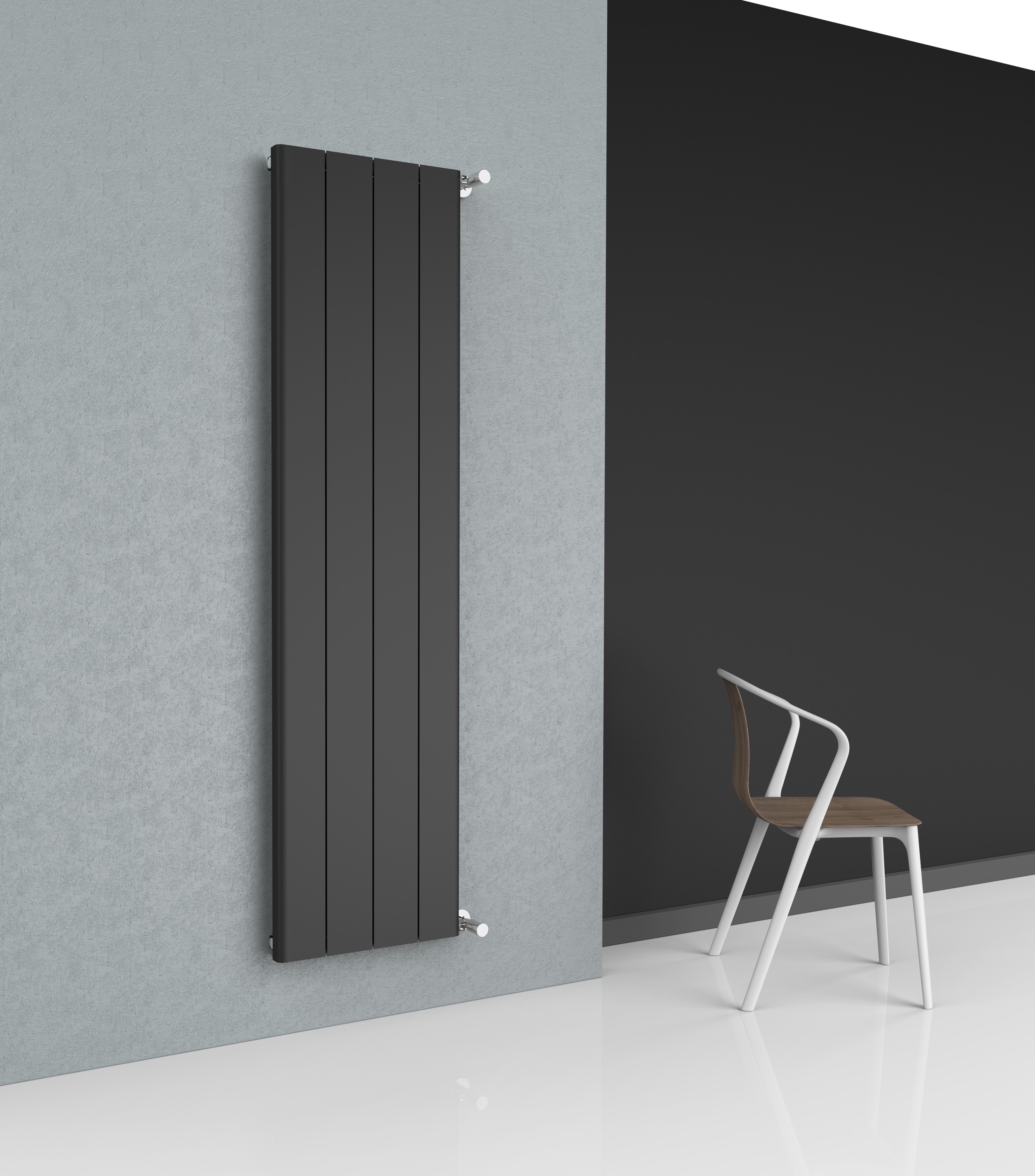 Radiateur eau chaude verti RADIATORI 2000 Leggero noir, 1265W H.180 x l ...