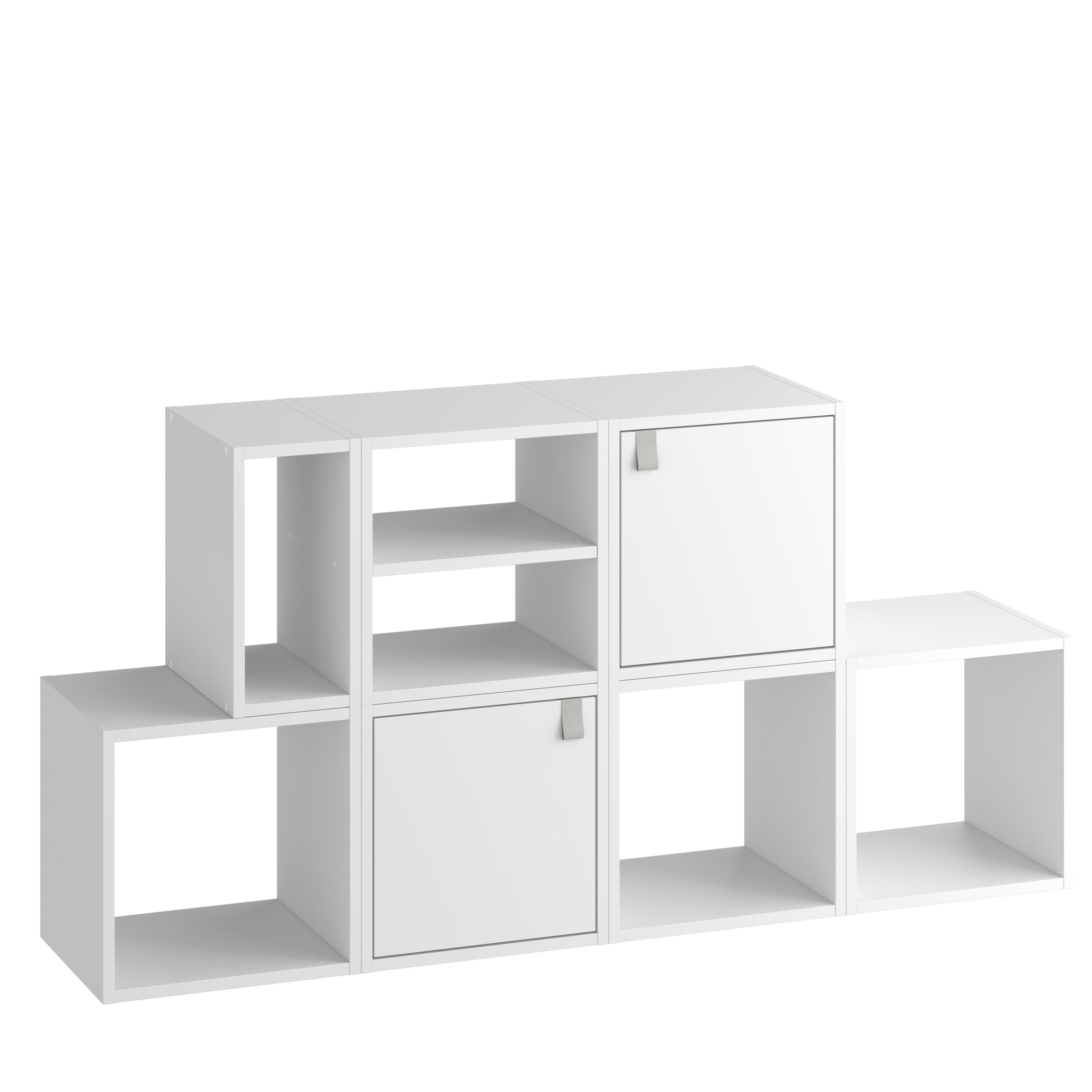 Meuble de rangement SPACEO Kub, façade blanc / caisson blanc H.72 x l ...