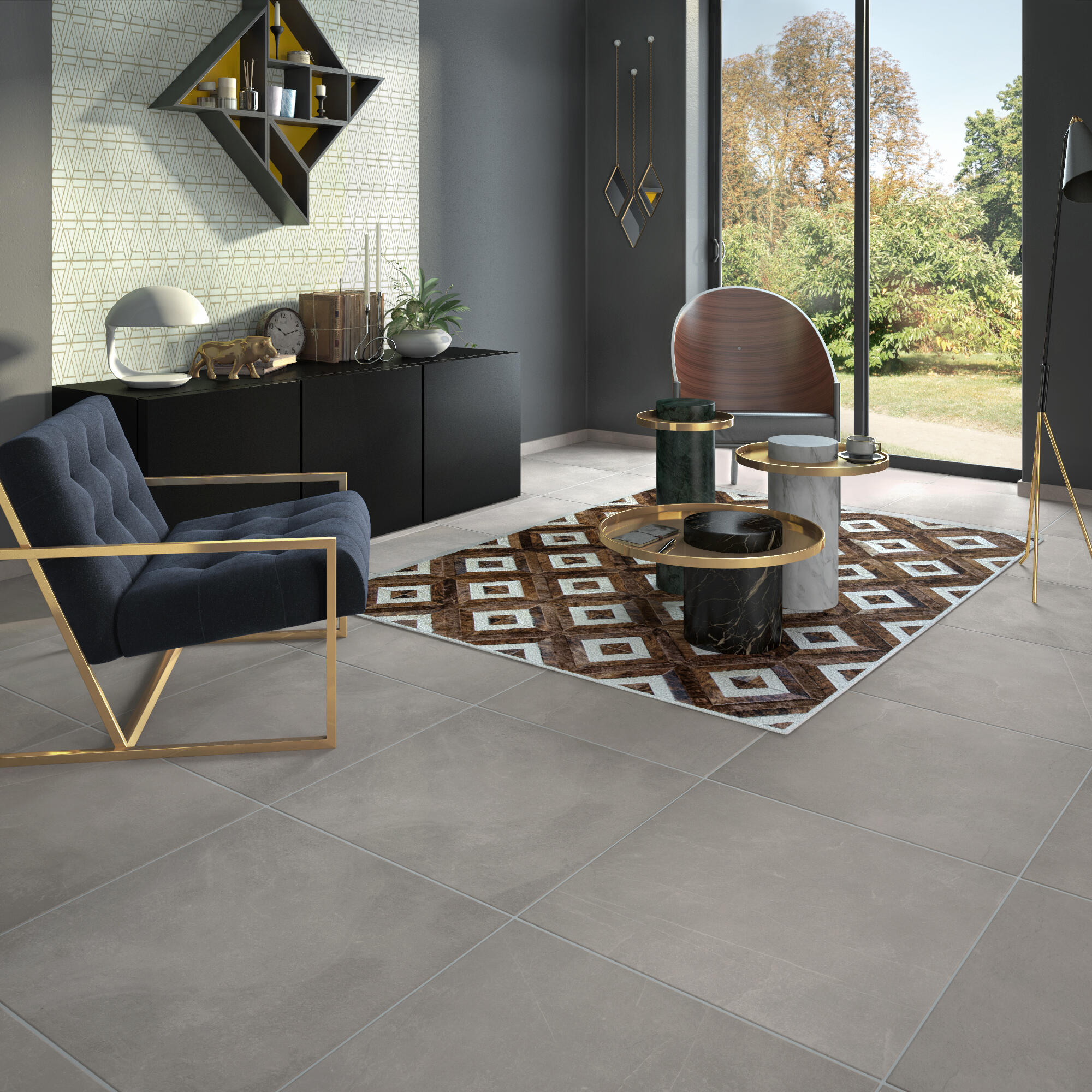 Carrelage mur / sol effet pierre gris Sicile l.60 x L.60 cm | Leroy Merlin