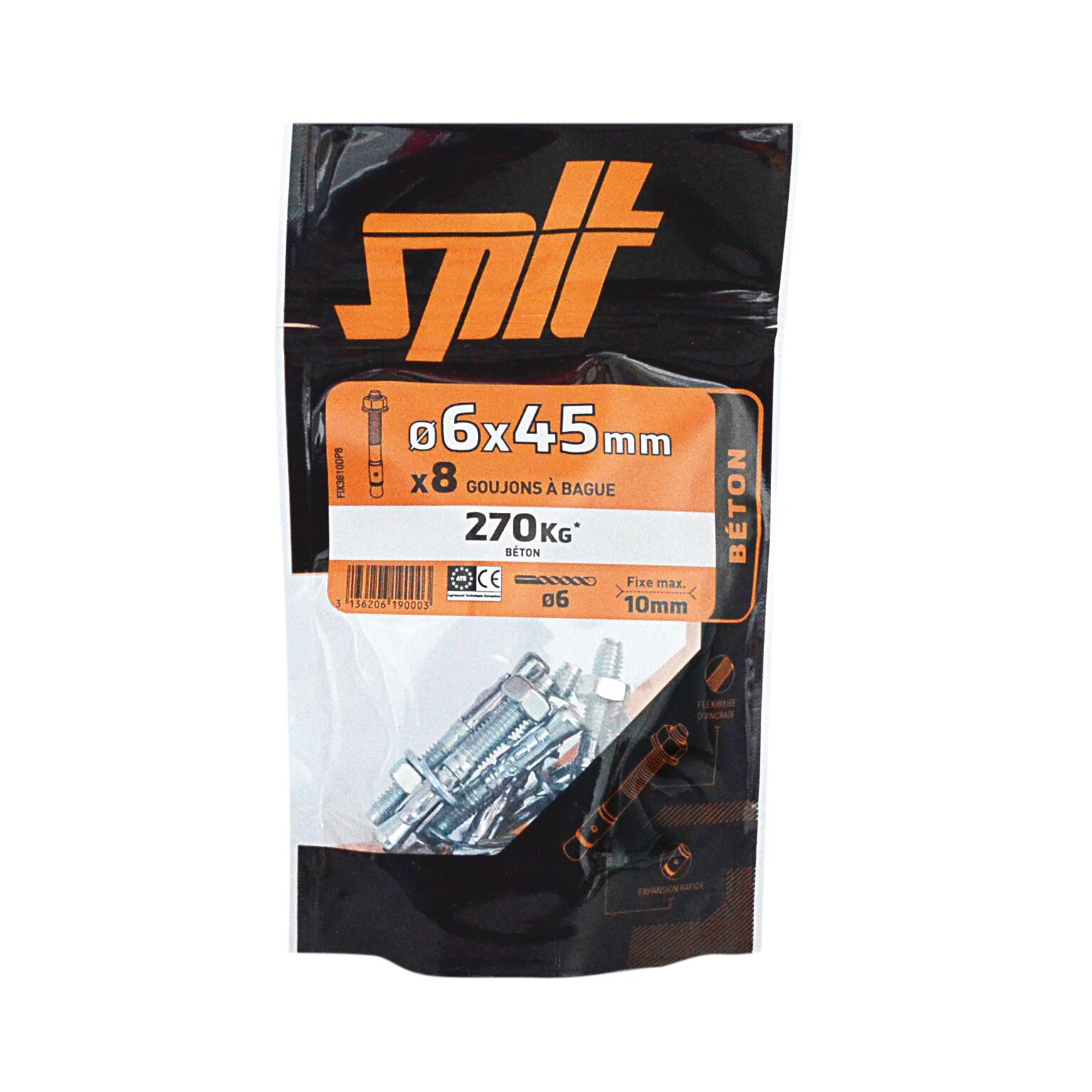 Lot de 8 Cheville à cadre acier SPIT Diam. 6 L.Inférieur à 50 mm ...