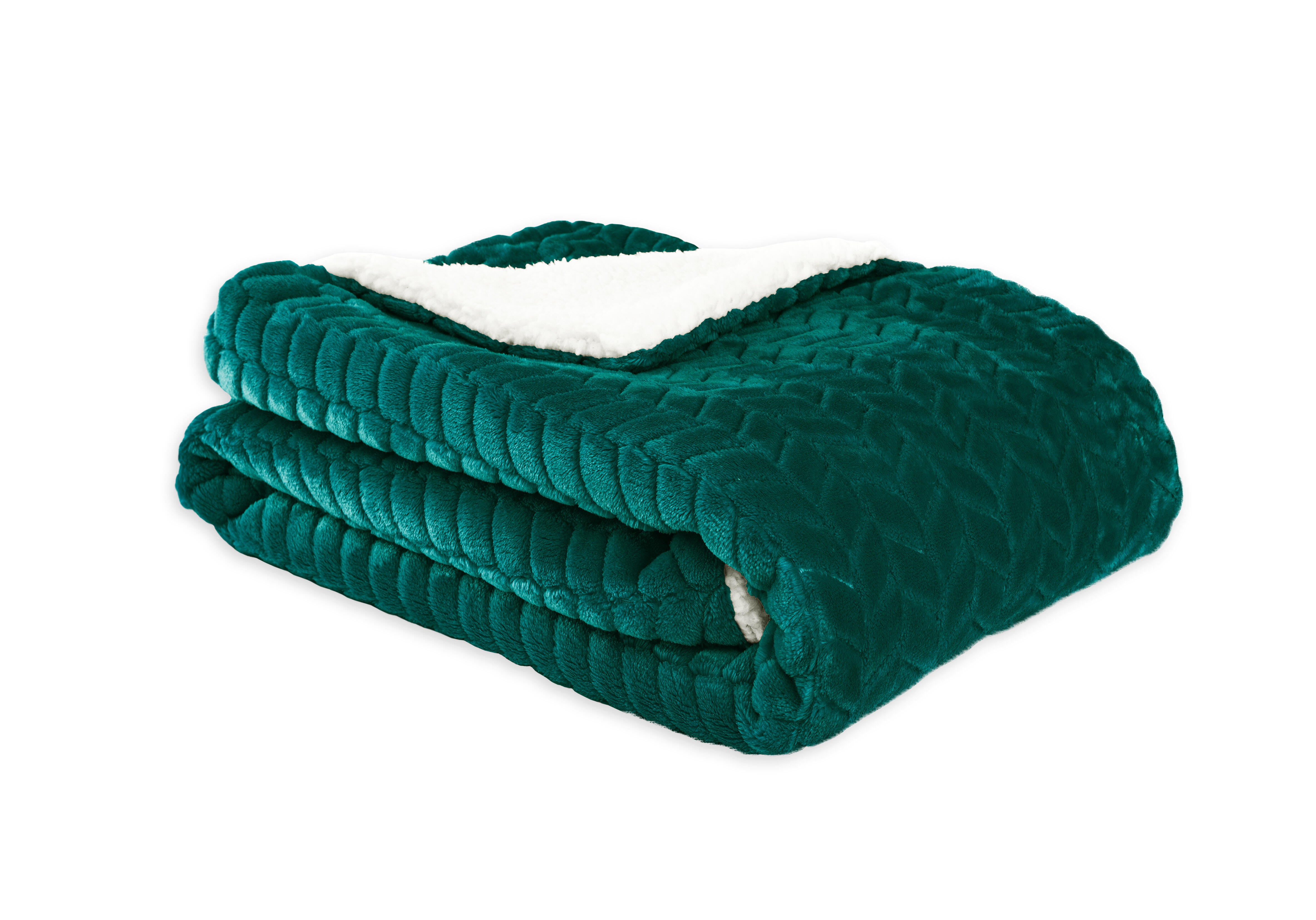 Plaid Chevron-sherpa, vert l.130 x L.170 cm | Leroy Merlin