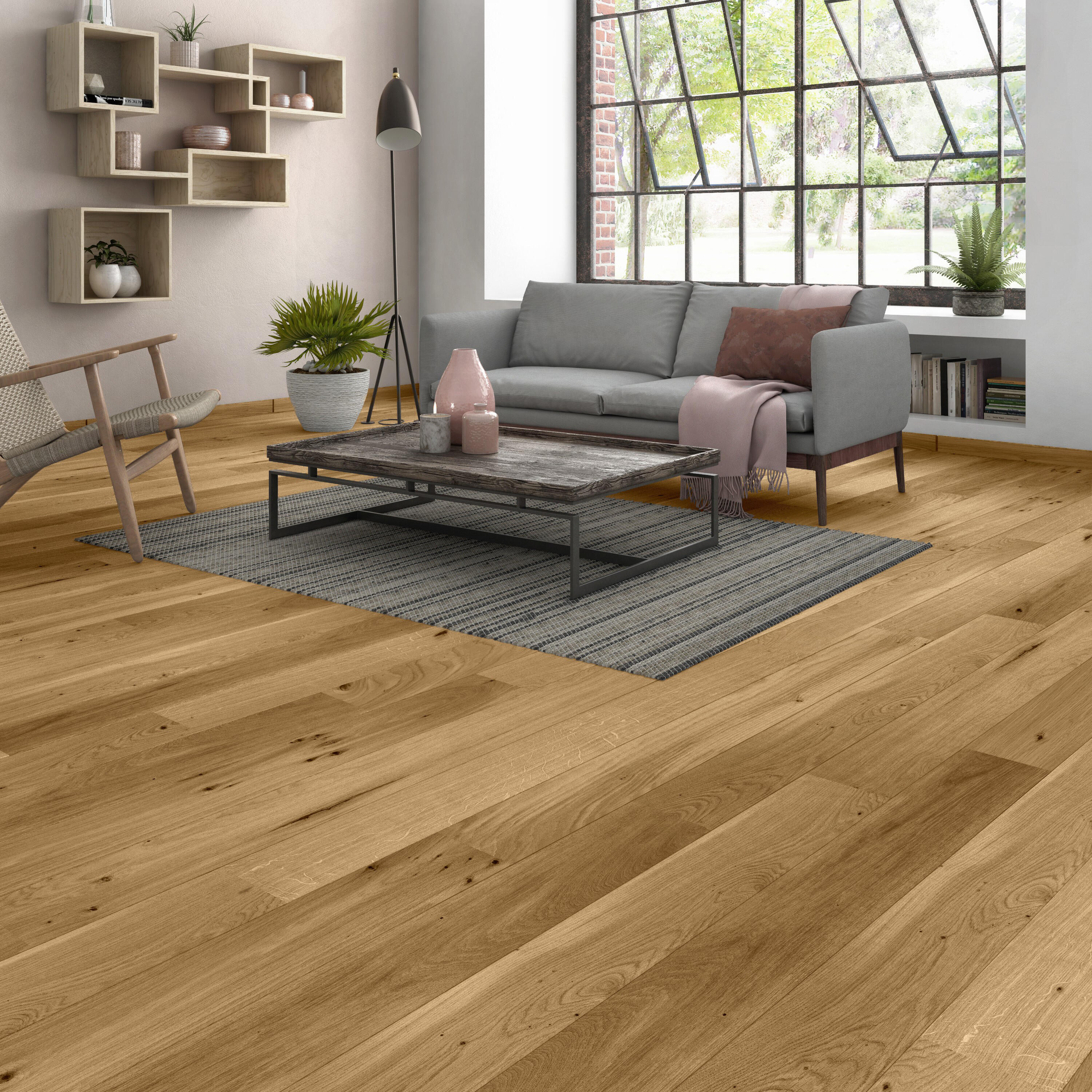 Parquet prefinito in rovere miele Elegance vetrificato Intenso M ...