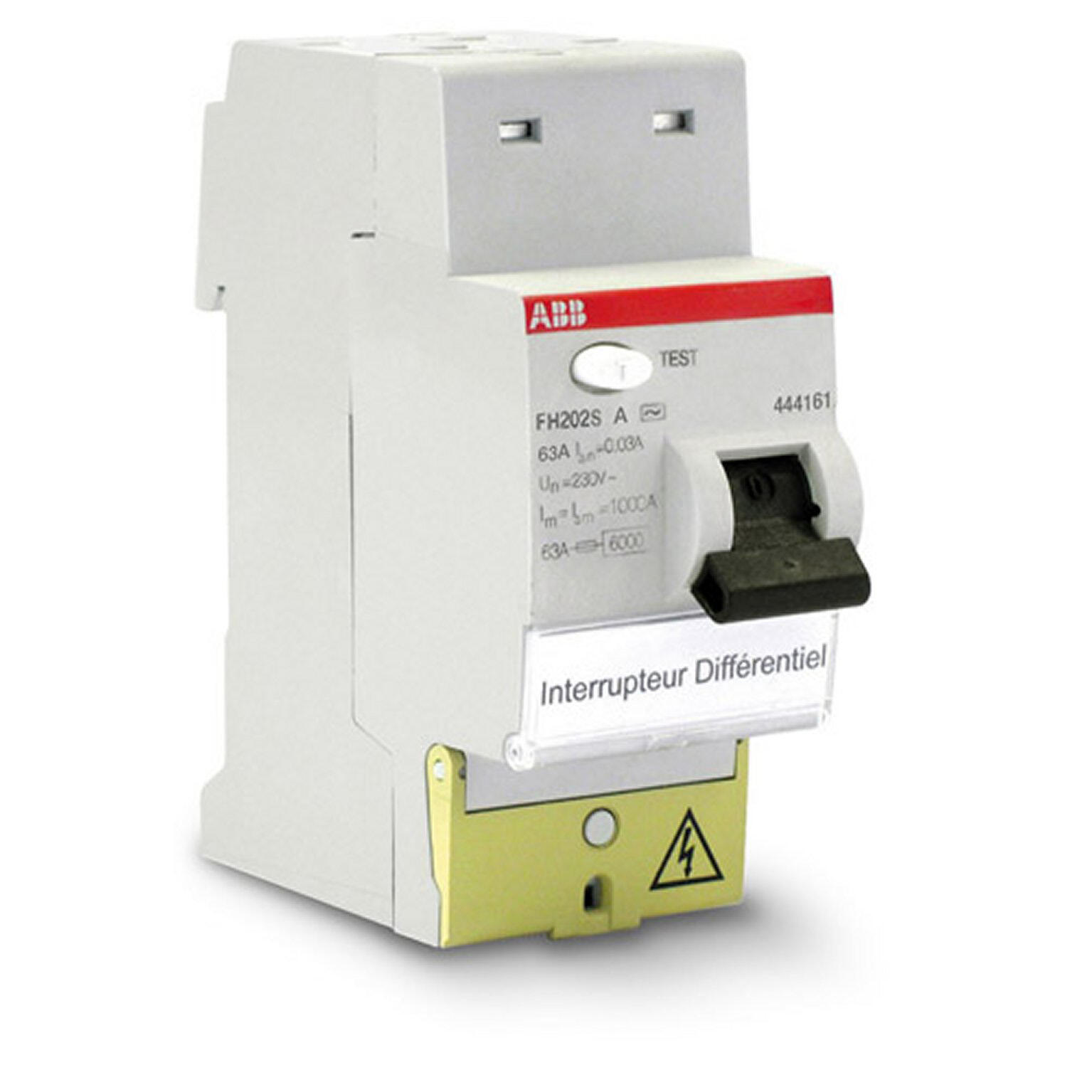Interrupteur différentiel ABB, 30 mA 63 A A | Leroy Merlin