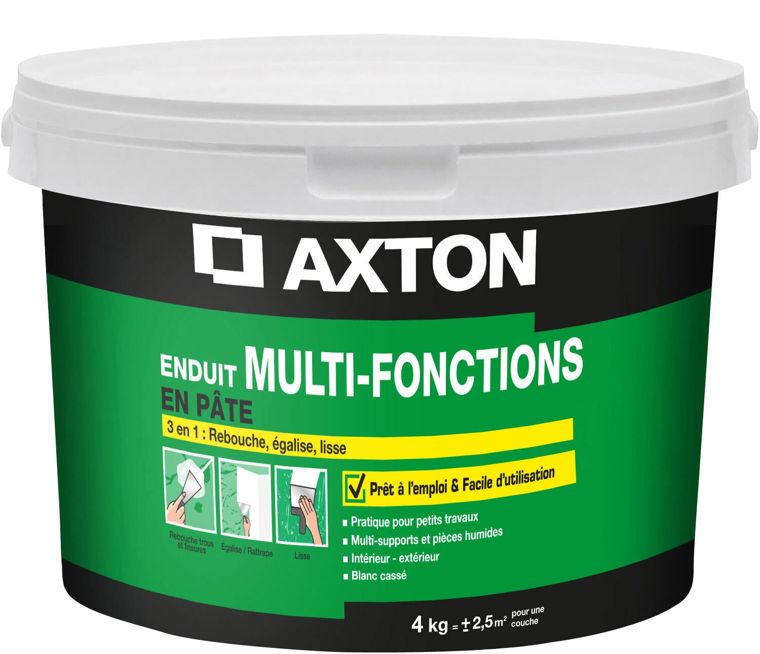 Enduit multifonction en pâte AXTON 4 kg | Leroy Merlin