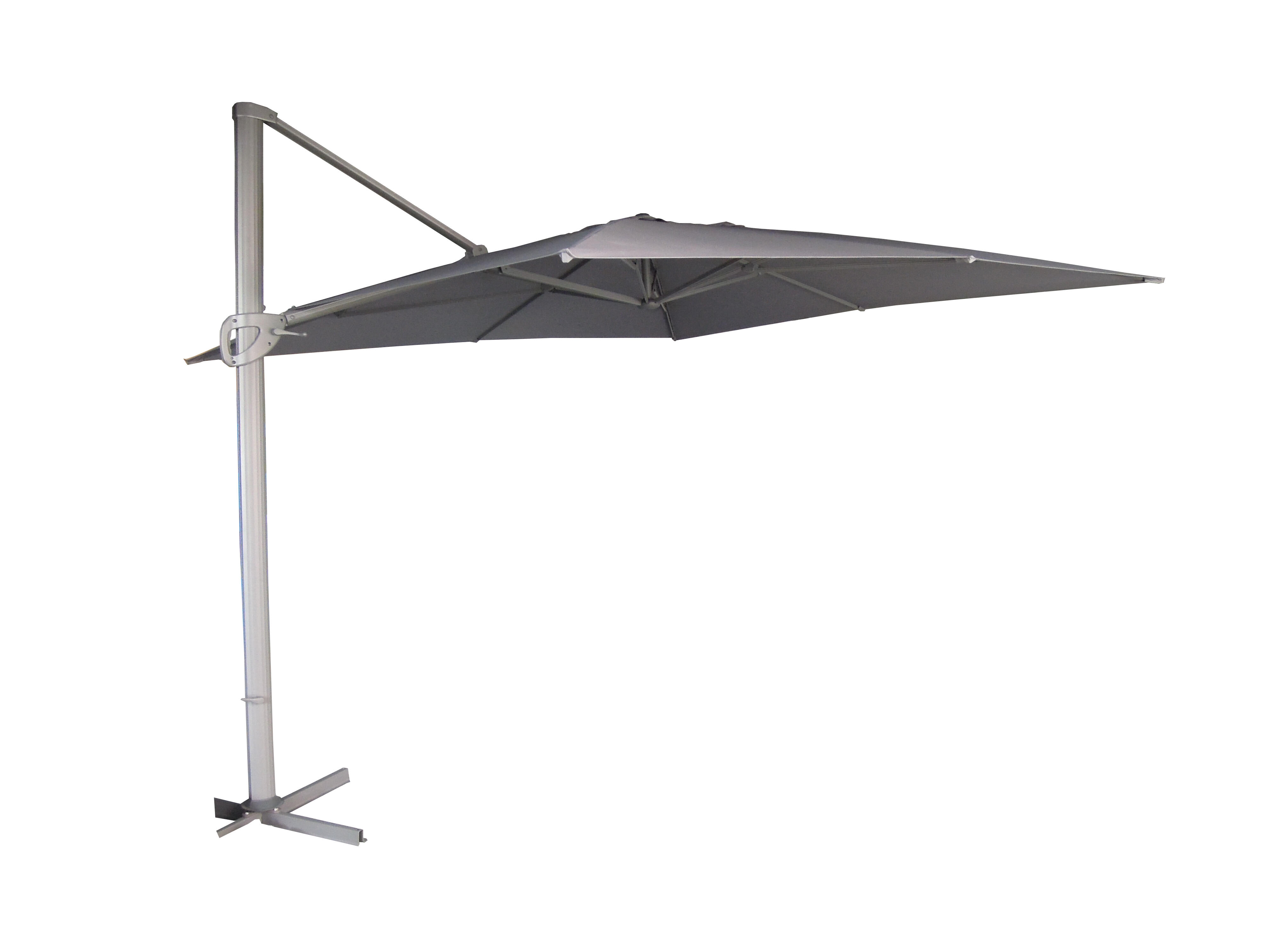 Parasol excentré gris carré, L.397 x l.397 cm | Leroy Merlin