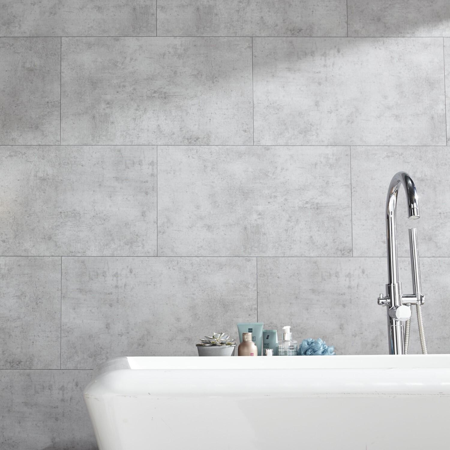 Dalle murale PVC Grise blanche Chicago DUMAWALL, L.90 x l.50 cm x Ep.5 ...