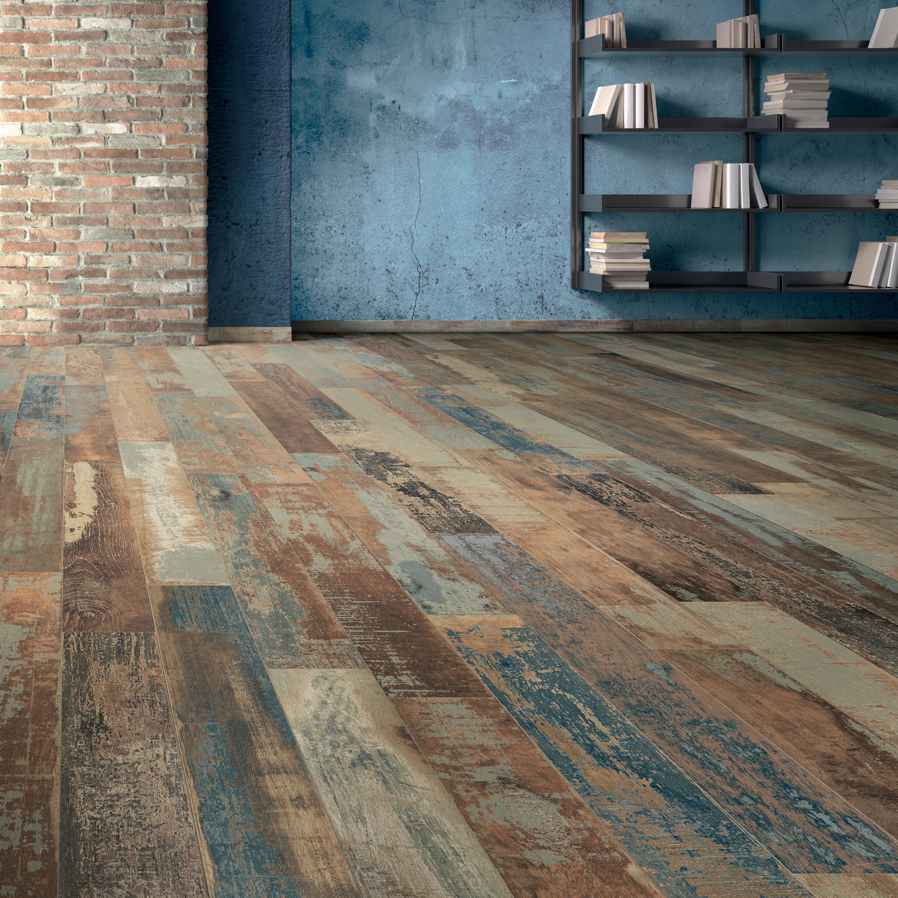 Carrelage sol/mur intenso effet bois navy Colorart l.15 x L.120 cm ...