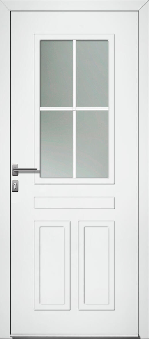 Porte d'entrée PVC Arcadia Premium H.215 x l.90 cm vitrée blanc ...