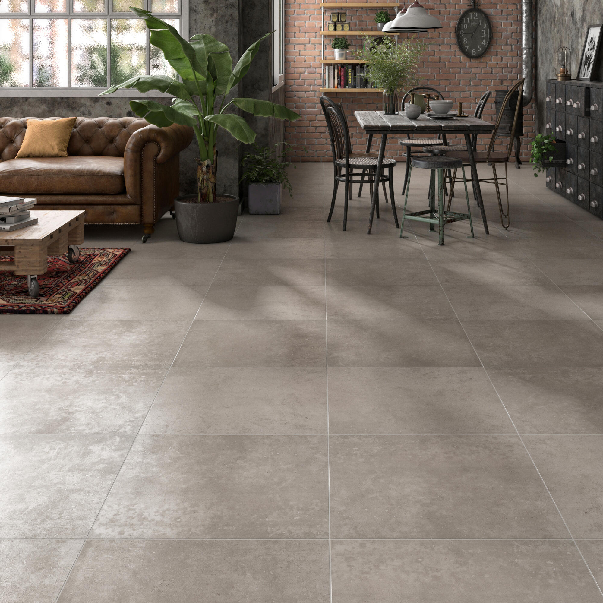 Carrelage mur intérieur effet ciment gris clair Spirit l.60 x L.60 cm ...