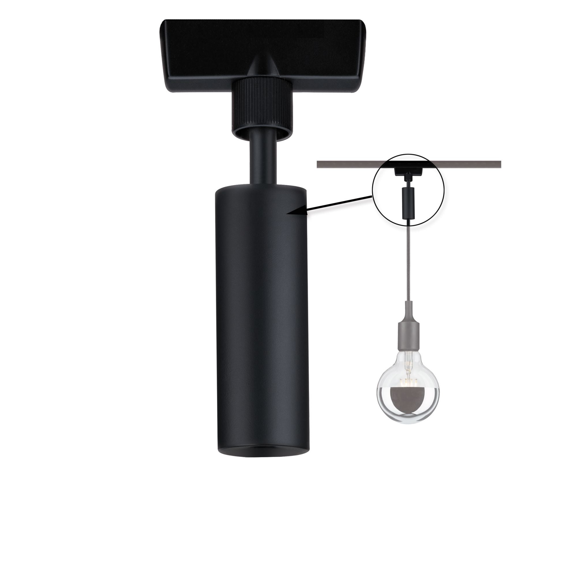 Adaptateur universel de suspension URail 230V métal noir mat, PAULMANN ...