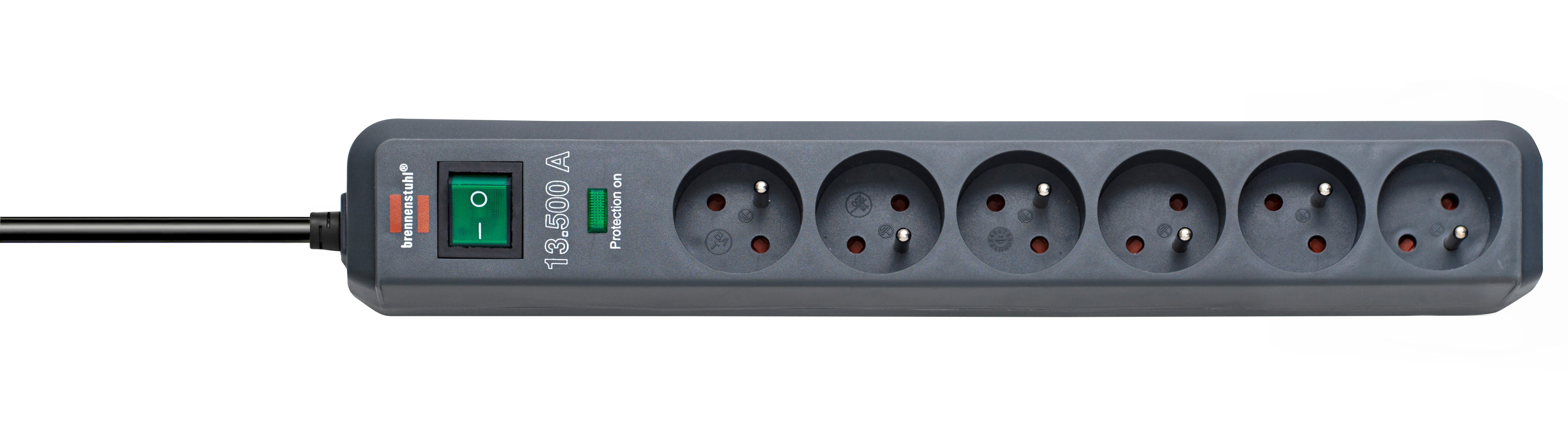 Multiprise parasurtenseur 6 prises Ecoline 13500A, BRENNENSTUHL | Leroy ...