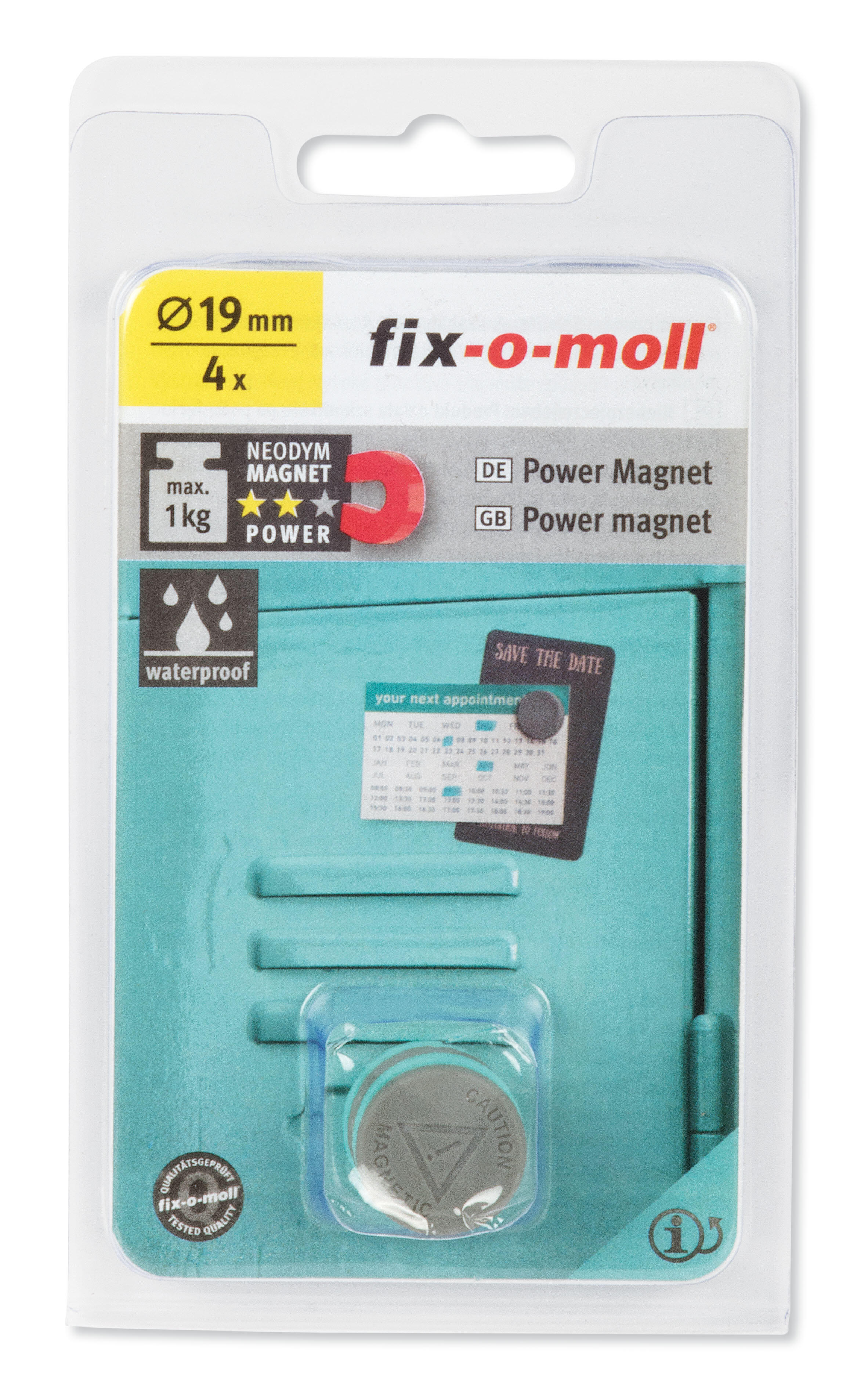 4 aimants bleu FIX-O-MOLL, Diam.19 mm | Leroy Merlin