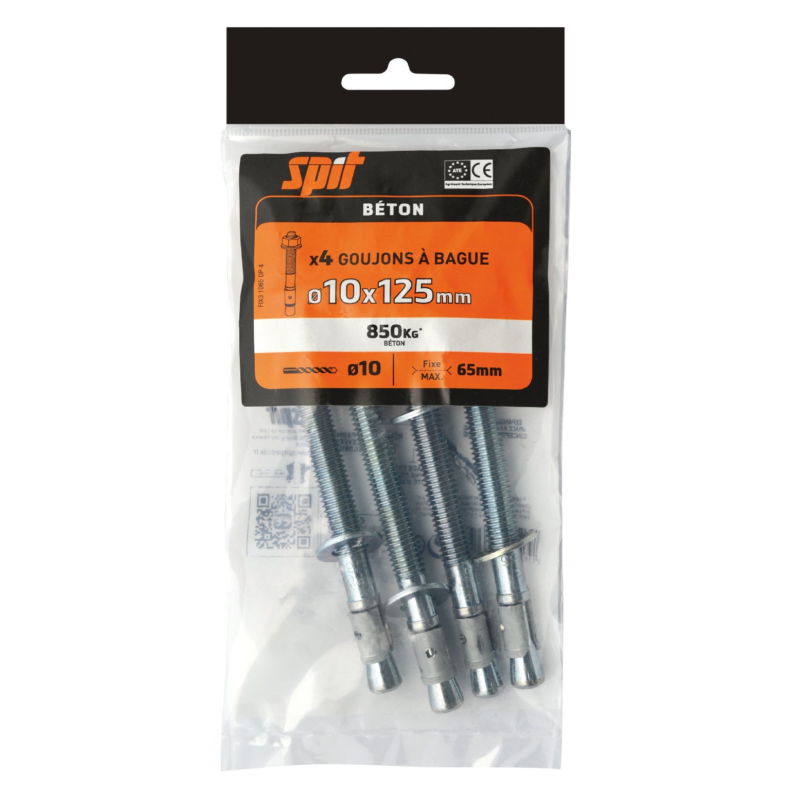 4 chevilles à expansion SPIT, Diam.10 x L.125 mm | Leroy Merlin