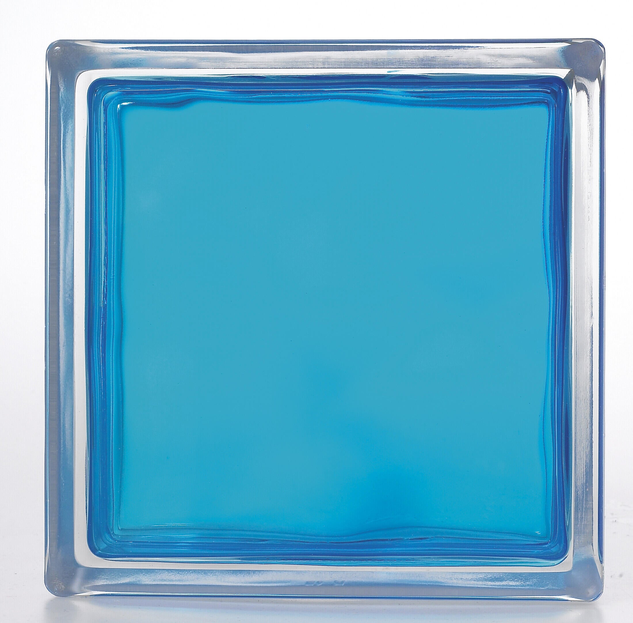 Brique de verre standard Brilly, bleu, ondulée brillante | Leroy Merlin