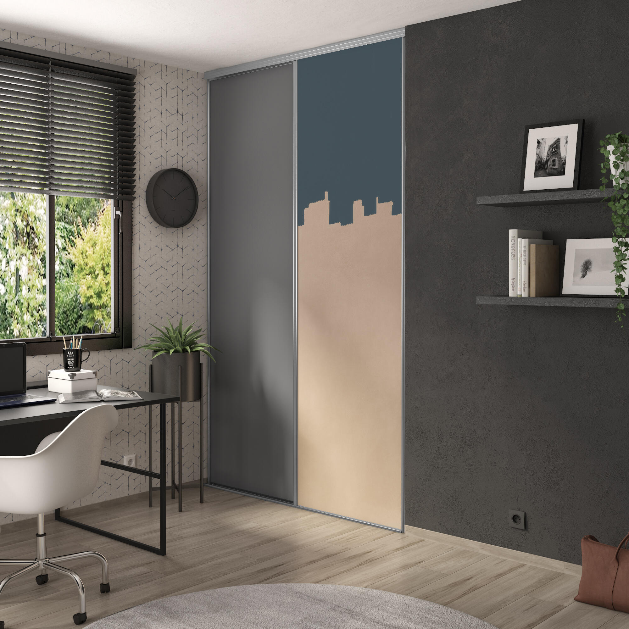 Portes de placard coulissantes A peindre/Paris, 2 portes, l150xH250cm ...