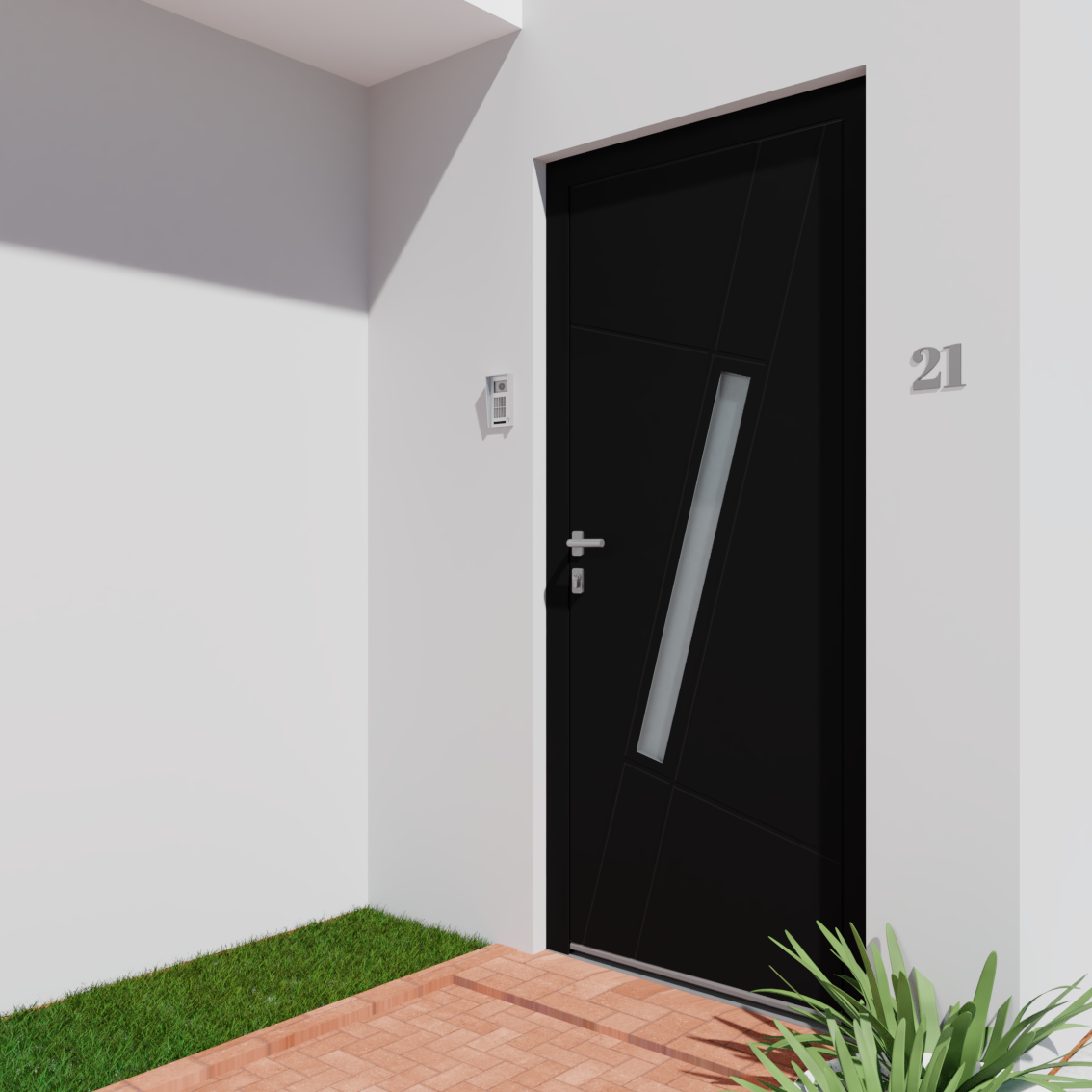 Porte d'entrée Aluminium vitrée Tilly H.215 x l.90 cm noir 900 ...