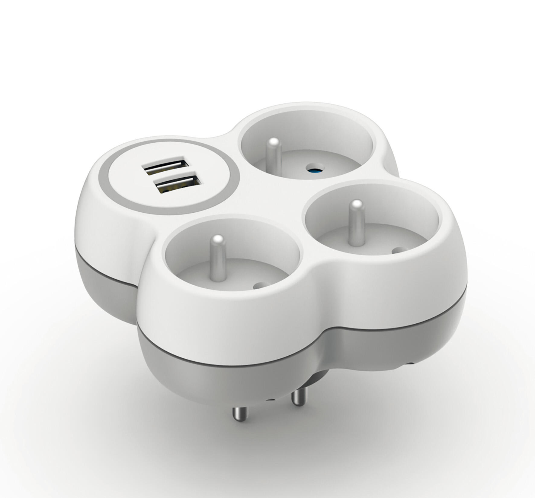 Multiprise 2 USB A 0 m blanc ZENITECH | Leroy Merlin