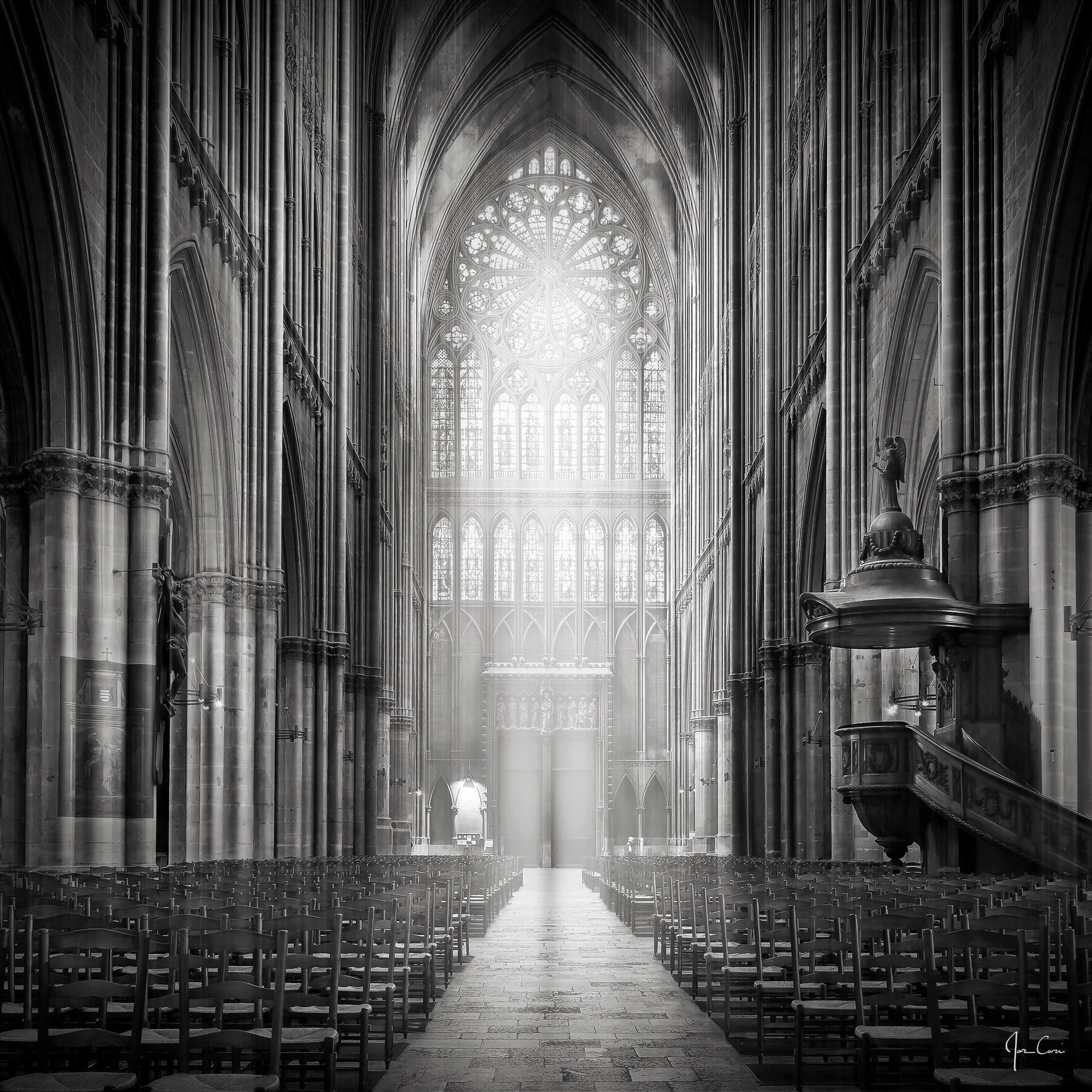 Verre imprimé Cathédrale st étienne intérieur CEANOTHE l.90 x H.90 cm ...