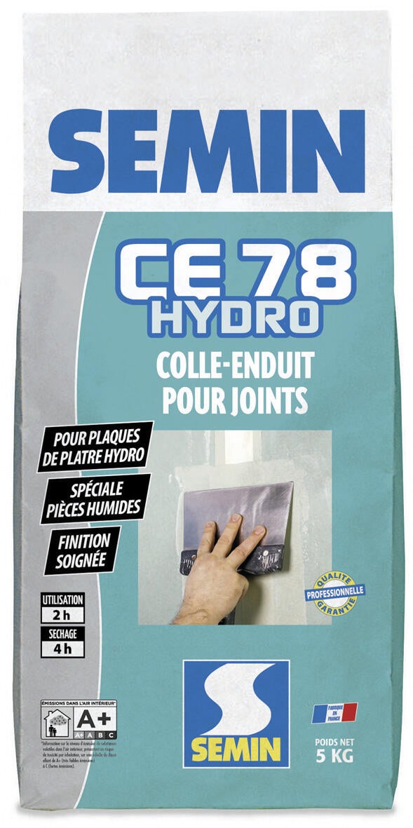 Enduit pour joint de plaque de plâtre hydro Ce 78 SEMIN, 5 kg | Leroy ...