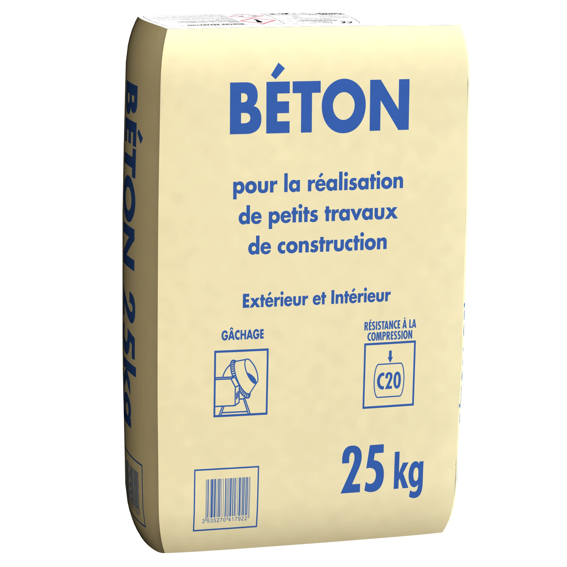 Béton prêt à l'emploi gris PRB, 25 kg | Leroy Merlin
