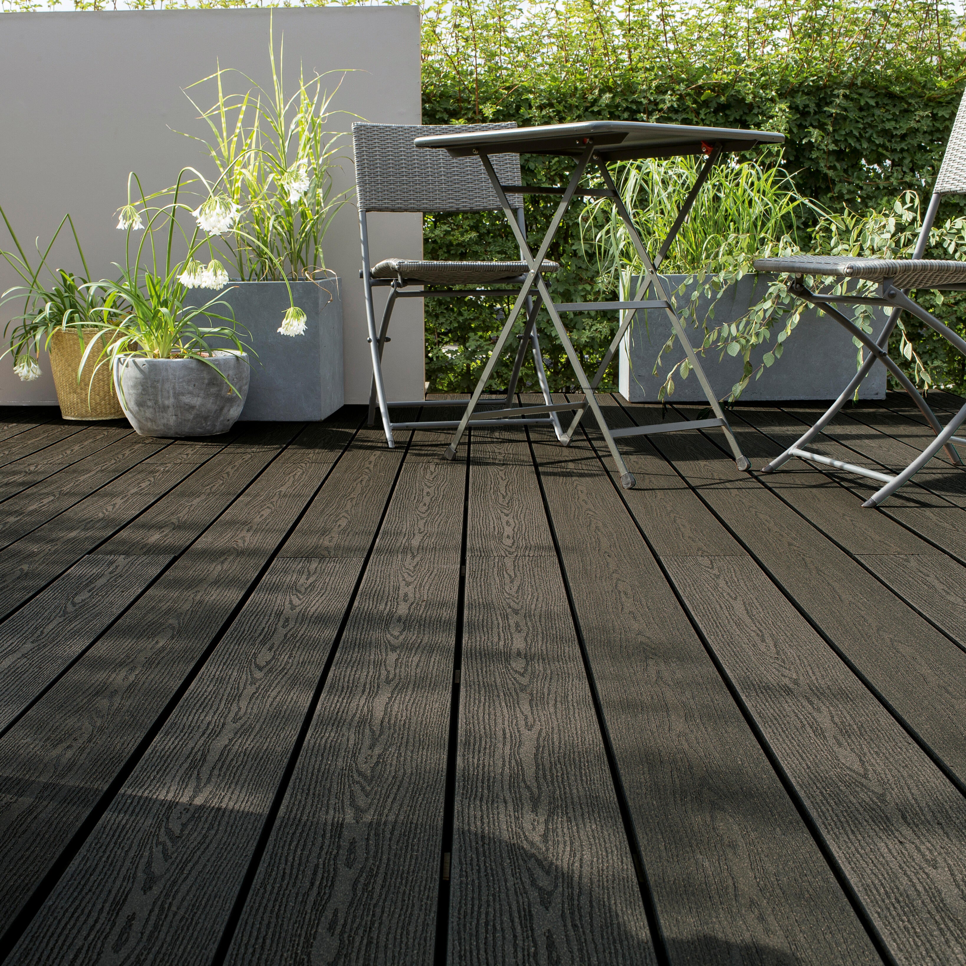 Listone in composito di legno e plastica (wpc) Premium grigio antracite ...