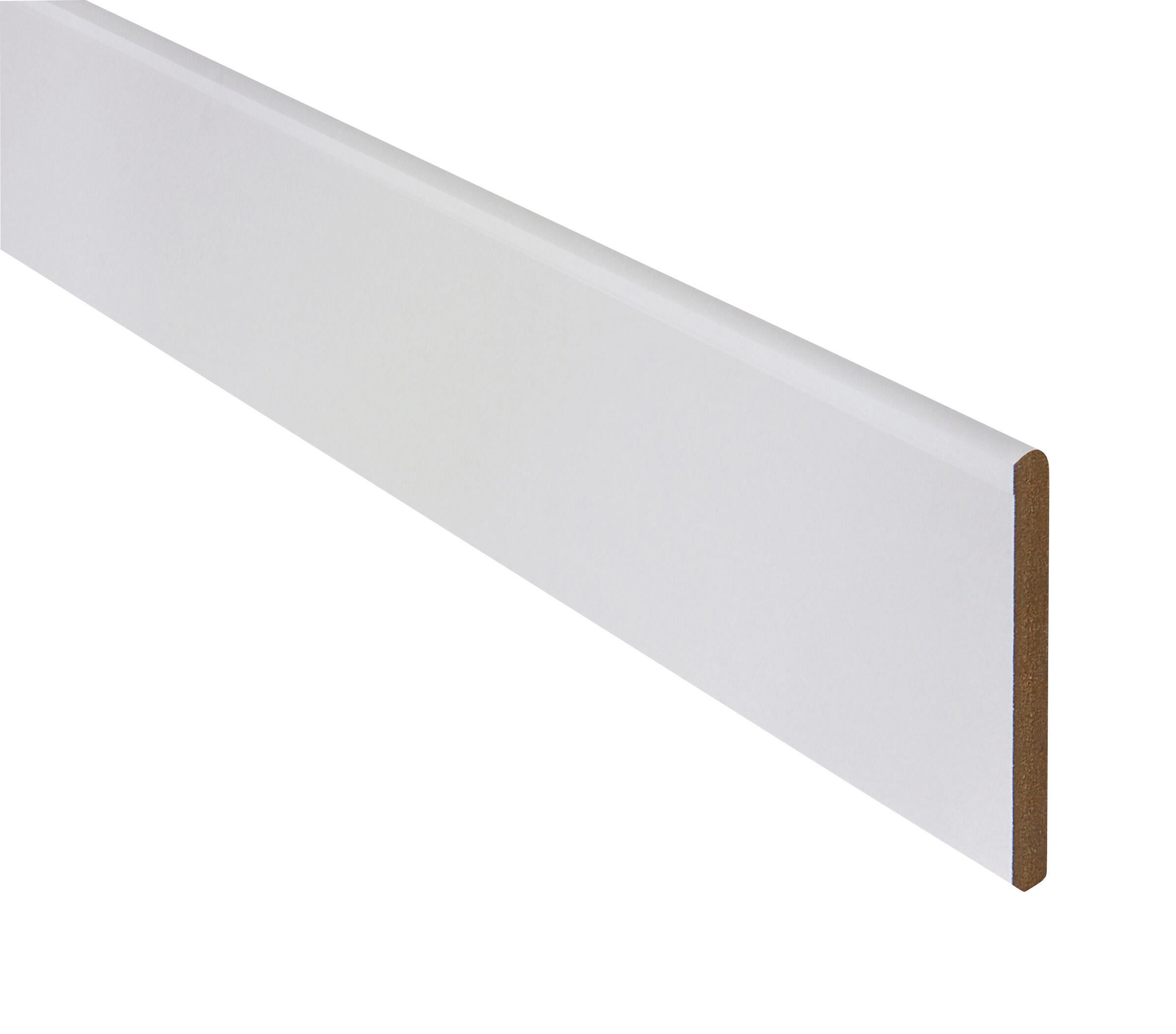 Plinthe médium (MDF) arrondie revêtu mélaminé blanc, 10 x 70 mm, L.2.2 ...
