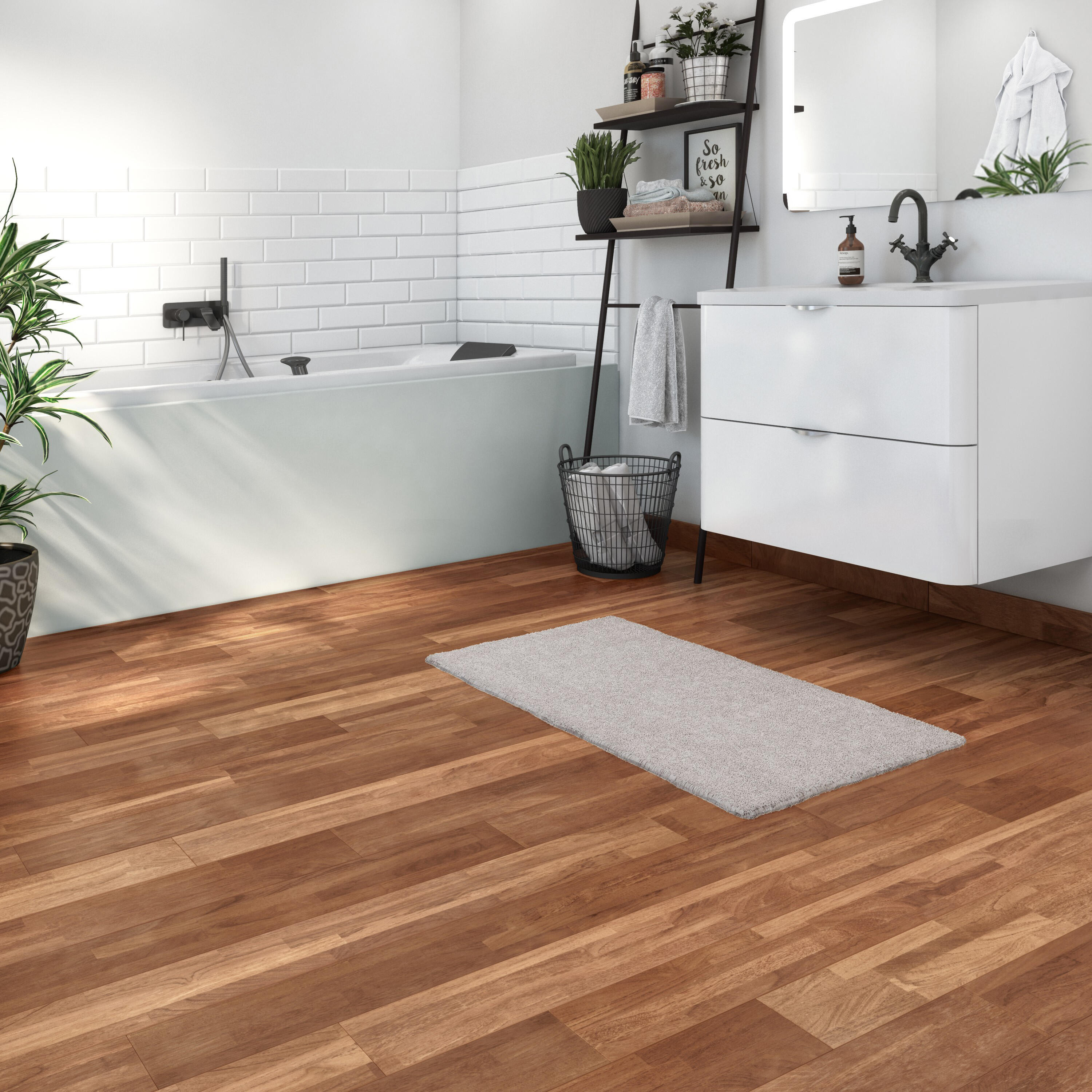 Parquet bois massif 4 frises teck lamello vitrifié S, l.12 cm | Leroy ...