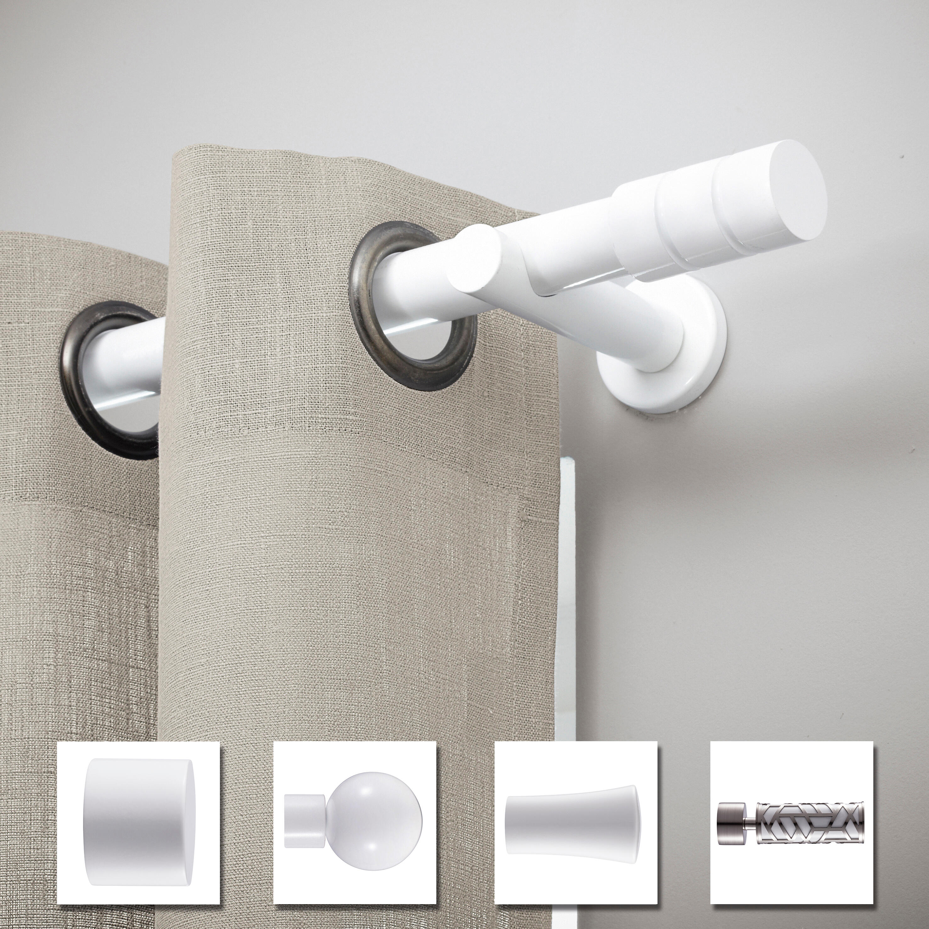 Tringle à rideau extensible blanc brillant de 200 à 360 cm INSPIRE | Leroy Merlin