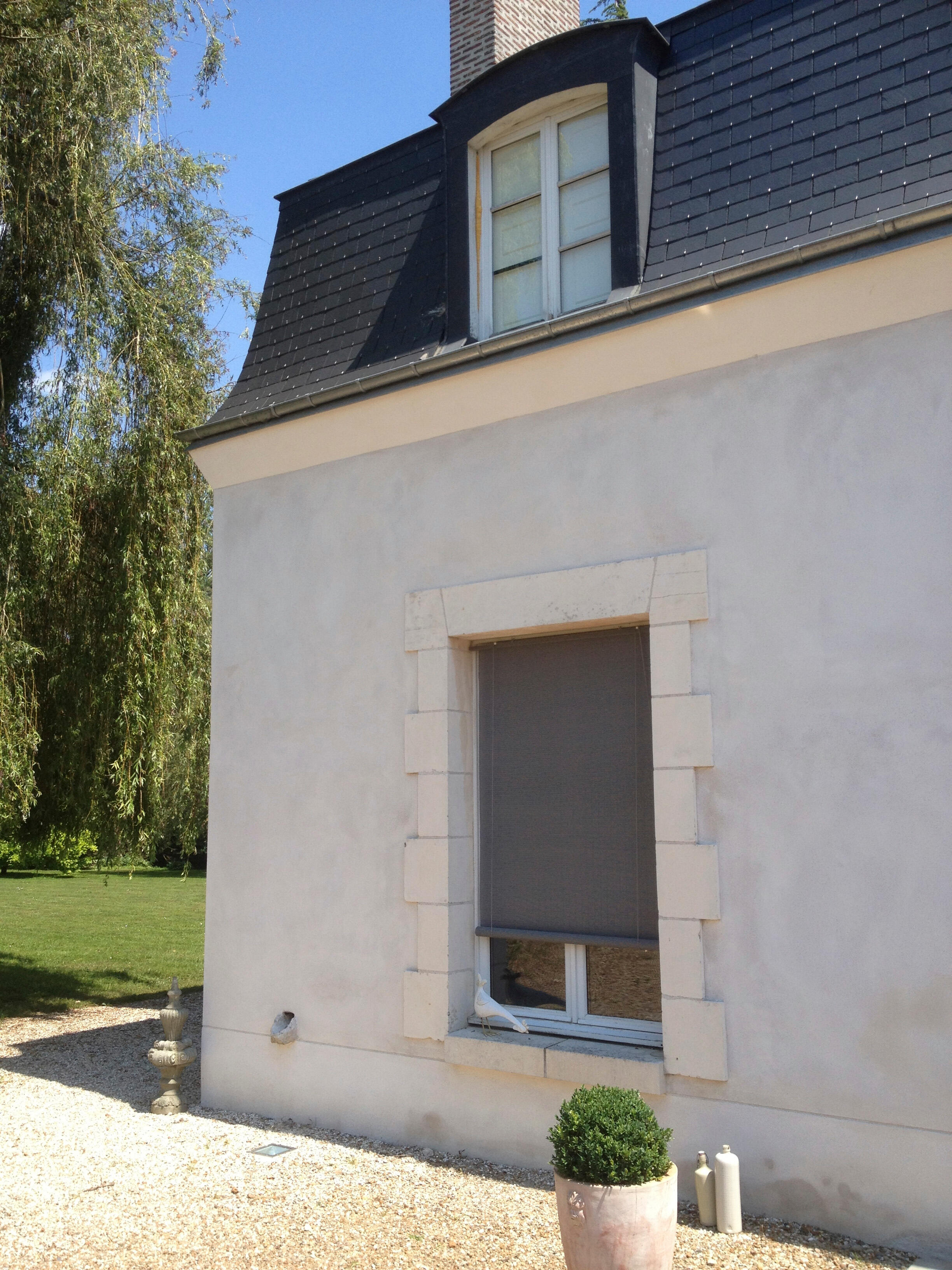 Store enrouleur tamisant Bois tissé brun taupe, l.150 x H.180 cm ...