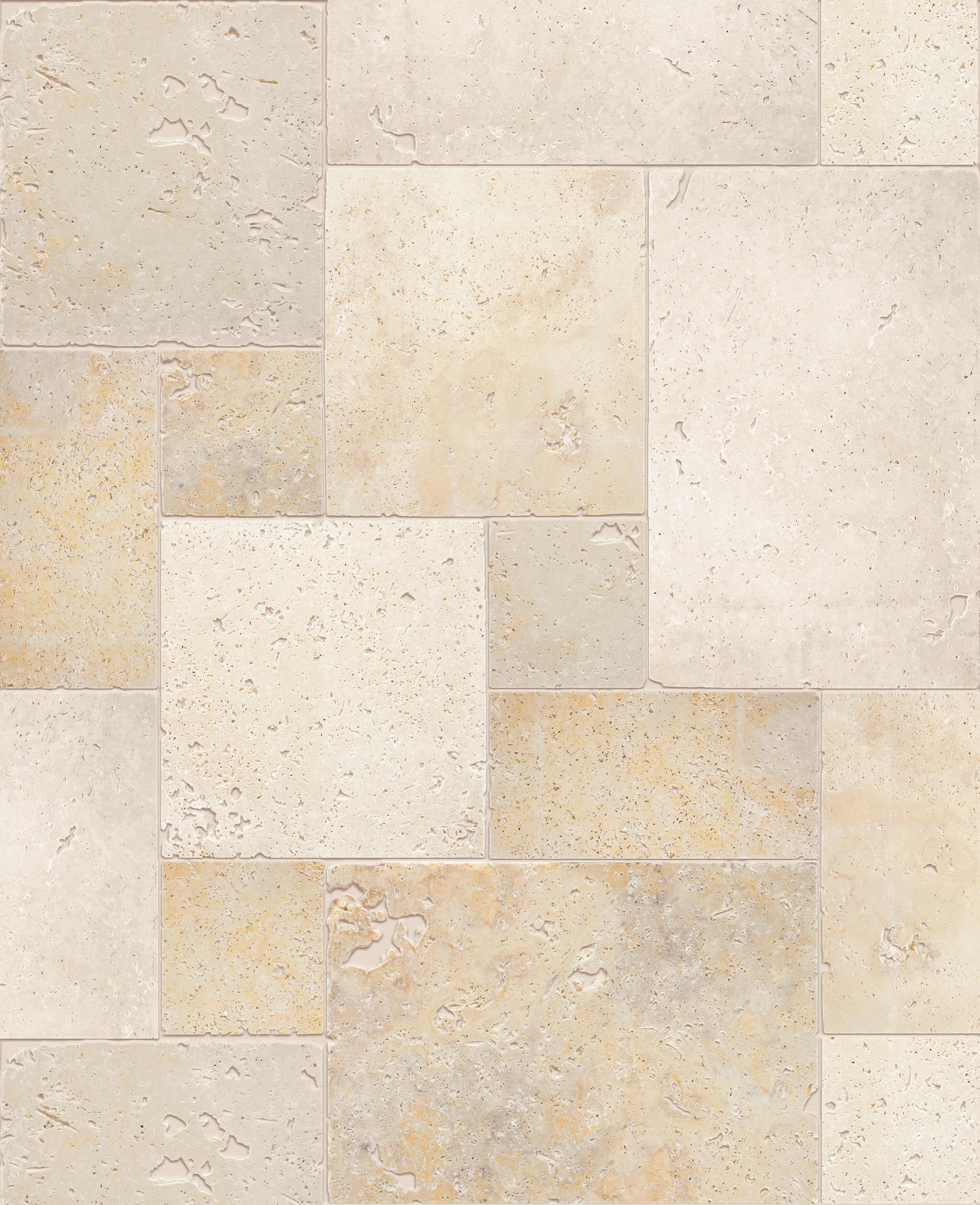 Travertin sol/mur pierre beige Opus romain rustique multi-formats ...