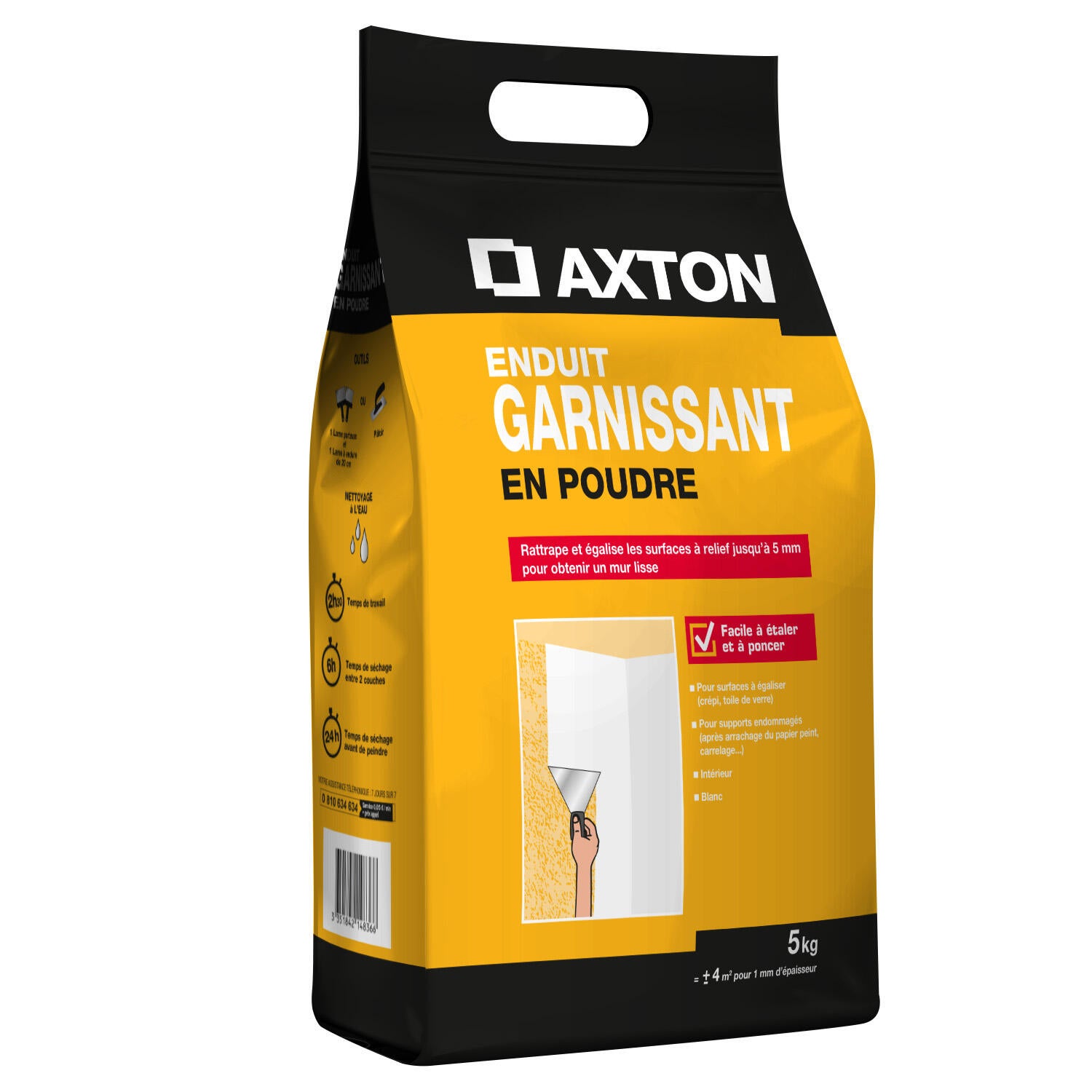 Enduit de rénovation et garnissant en poudre AXTON 5 kg | Leroy Merlin
