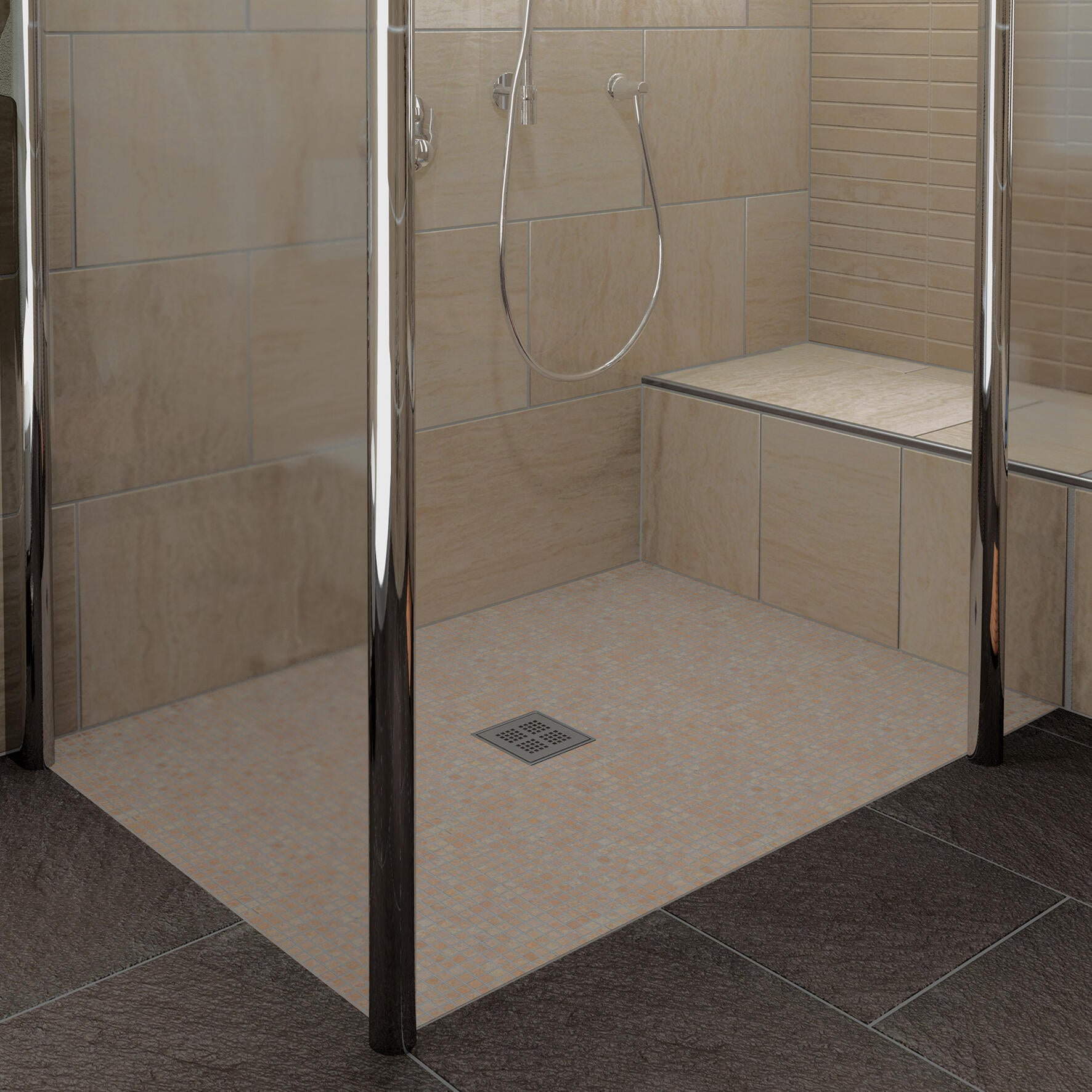 Receveur de douche à carreler rectangulaire L.120 x l.90 cm, LUX ...