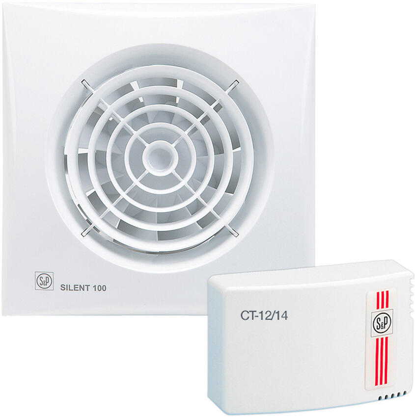 Aérateur intermittent à interrupteur S&P Kit silent 100 CZ 12V 100 mm ...