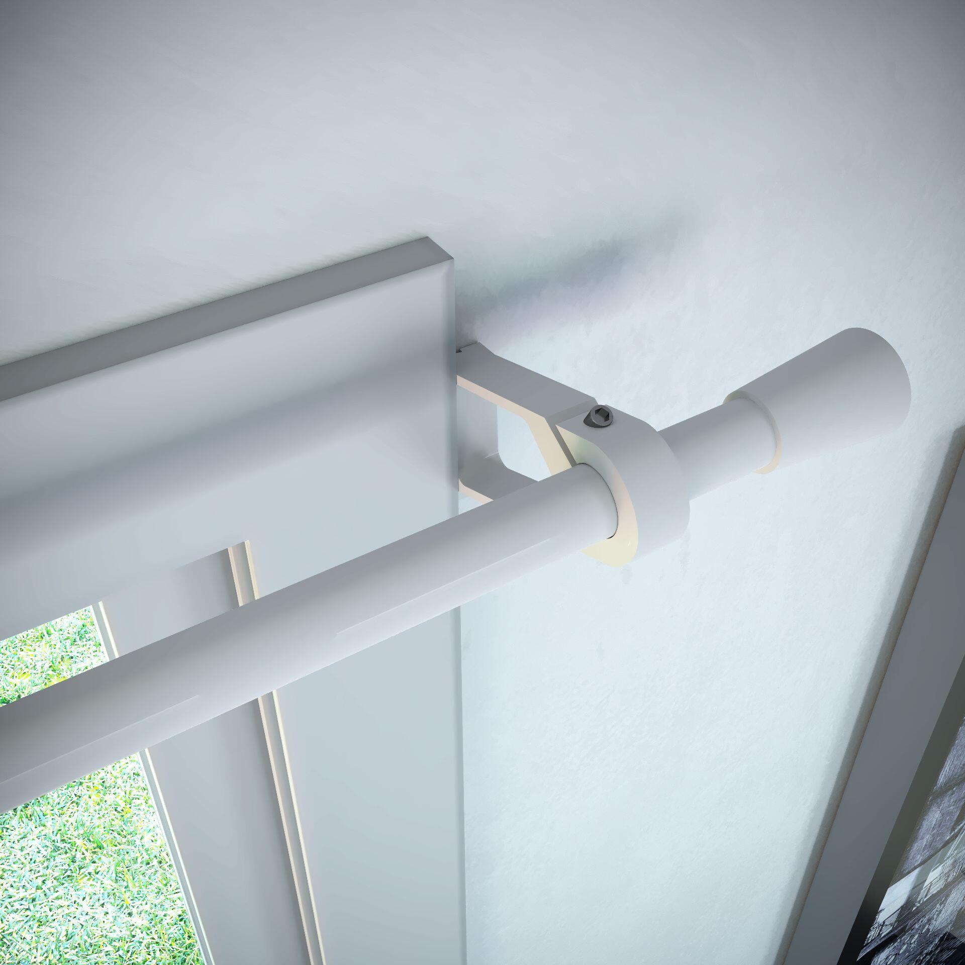 Lot de 2 supports sans perçage tringle à rideau Glam chrome satiné IB+ ...