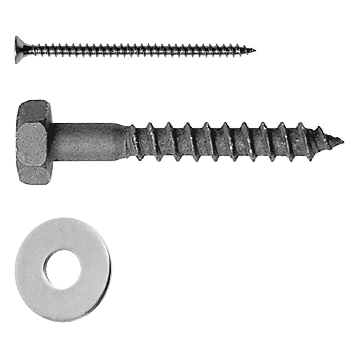 Kit de fixation chevron 1 tirefond 7x50+rondelle 18x8,5+2 vis vbu 5x40 ...