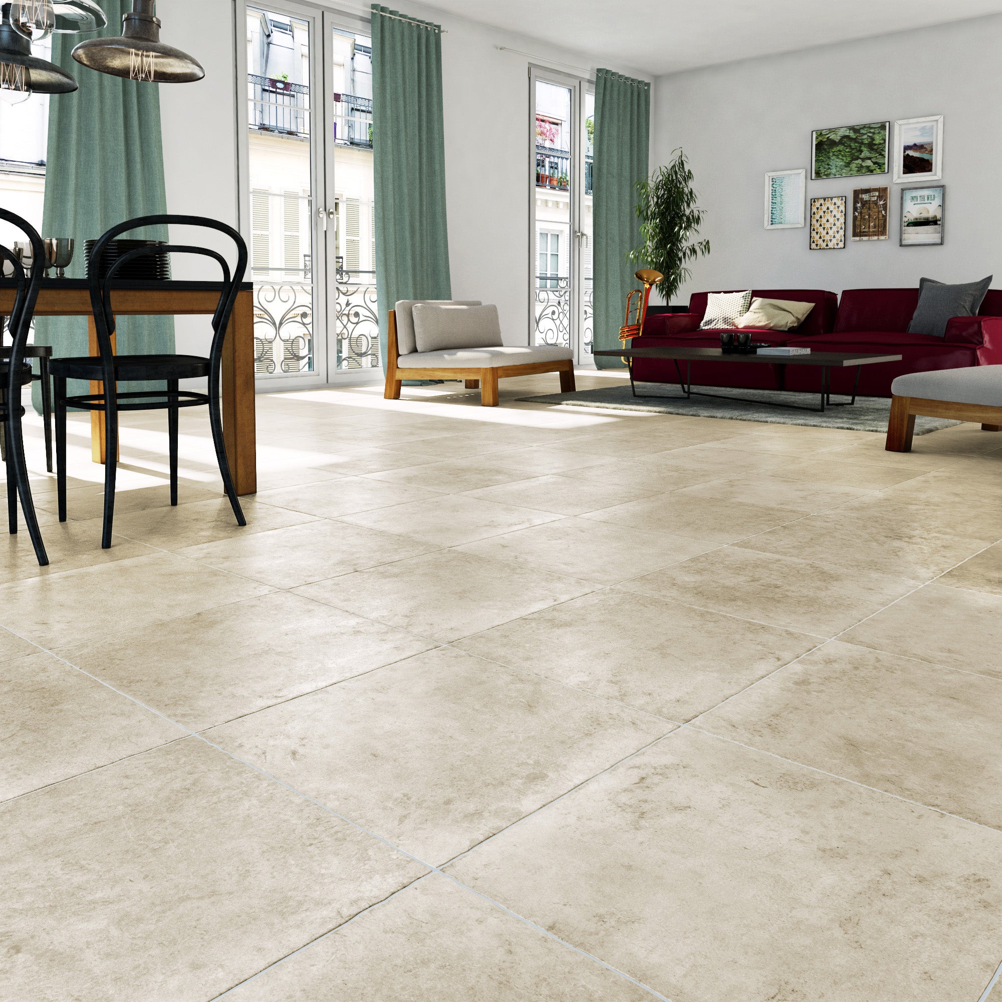 Carrelage mur intérieur / sol intérieur effet pierre beige Monastère l ...