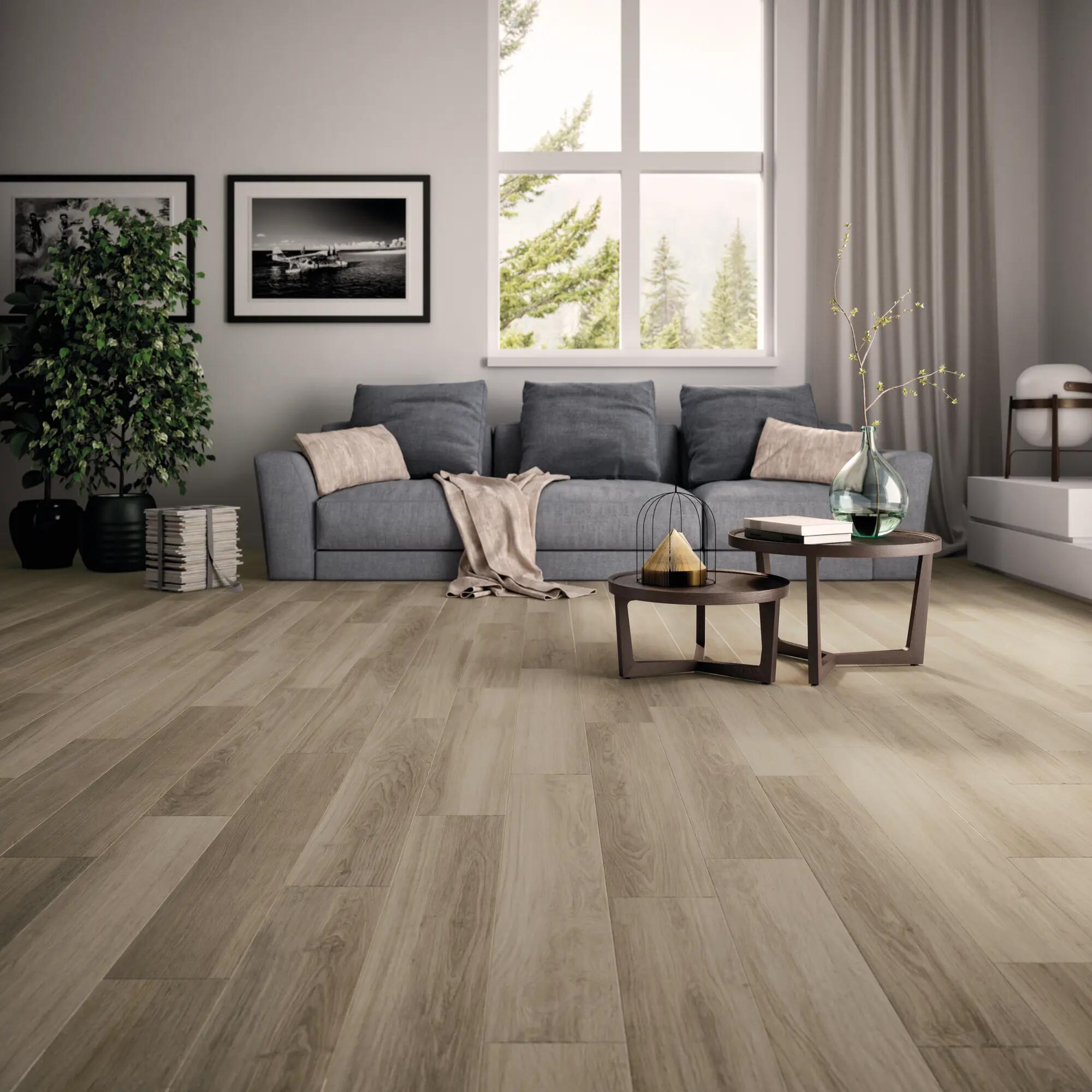 Carrelage mur / sol effet bois ivoire Land l.15 x L.90 cm GRAND DESIR ...