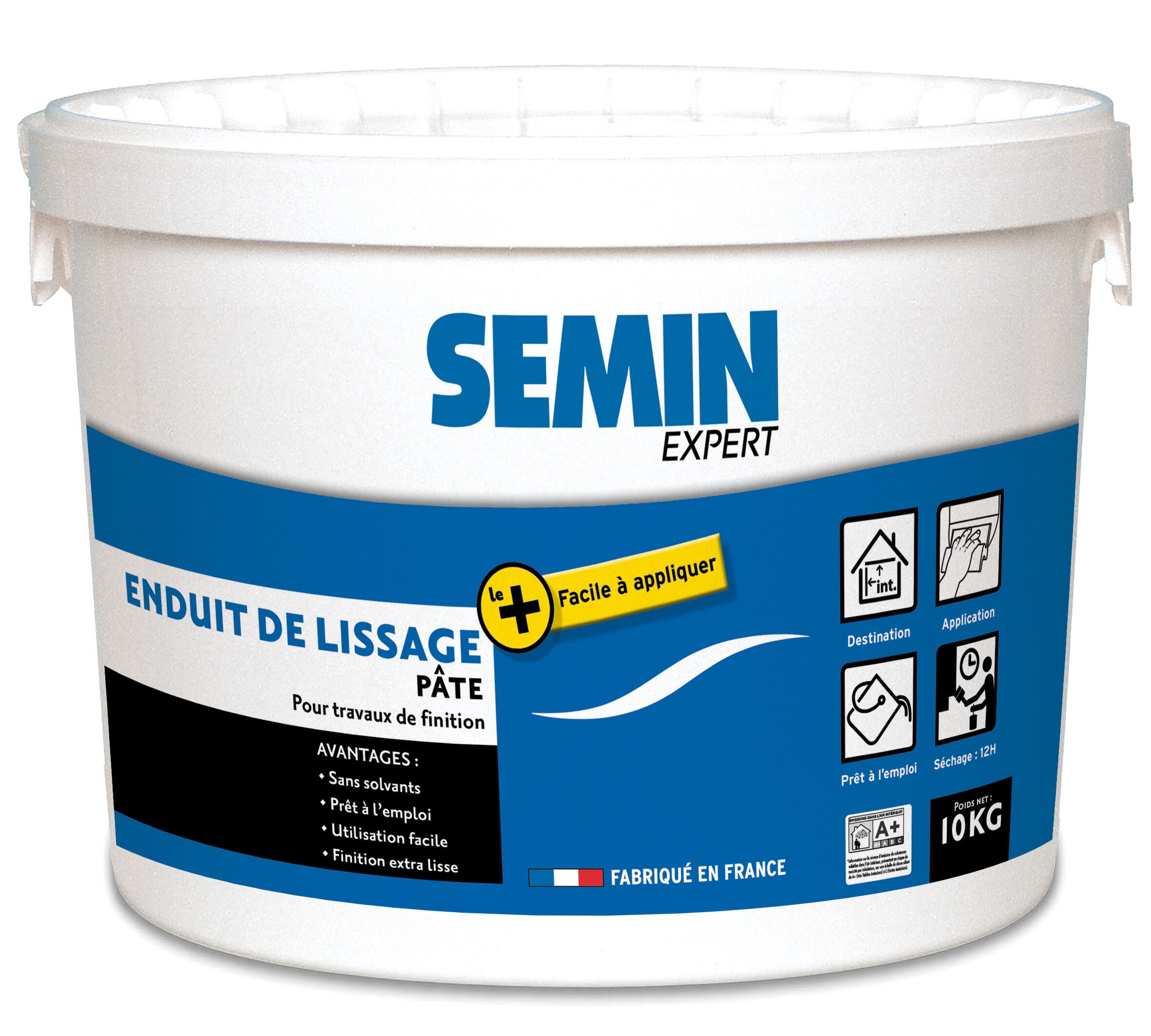 Enduit de lissage SEMIN Expert 10 kg en pâte, pour mur ou plafond, pour ...