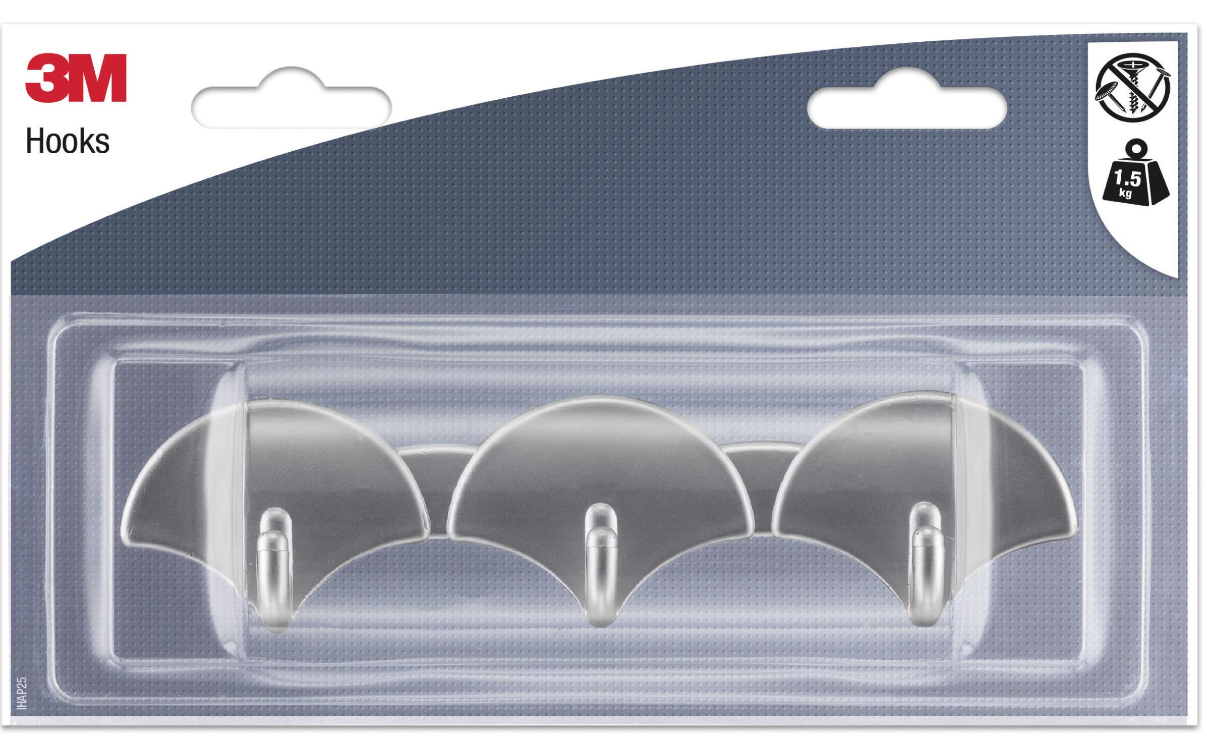 Crochet adhésif gris 3M™ 1 barre avec 3 crochets | Leroy Merlin