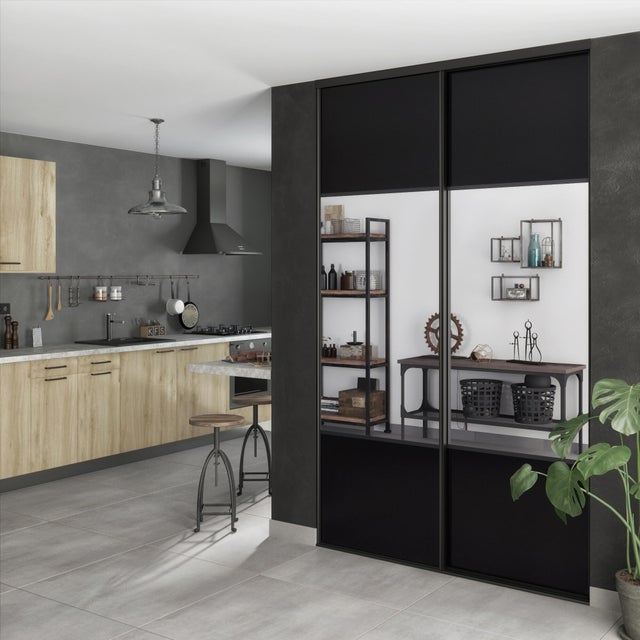 Porte de placard coulissante industriel au meilleur prix | Leroy Merlin