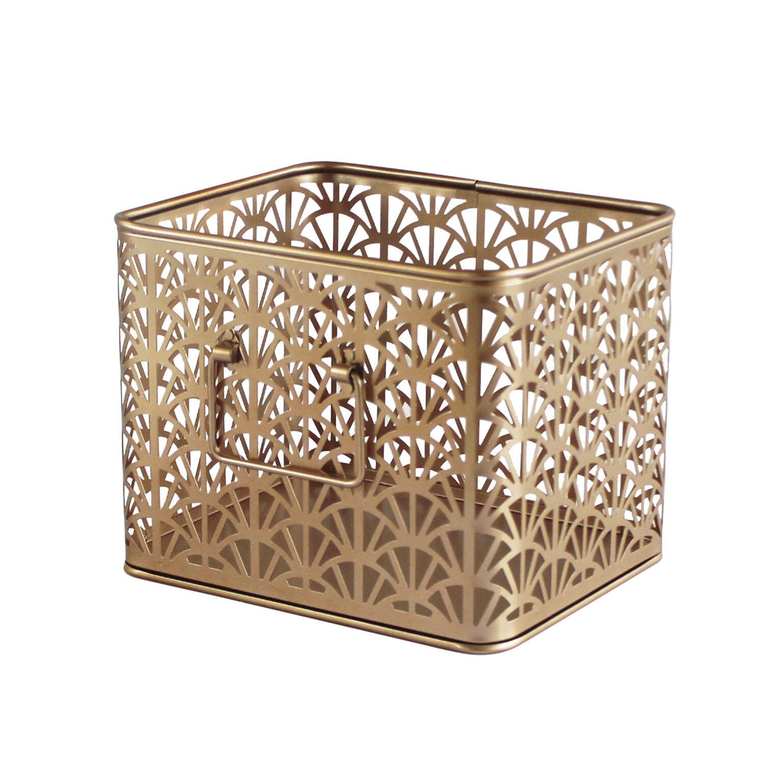 Panier BOX & BEYOND acier doré H.13 x l.17.5 x P.14 cm | Leroy Merlin