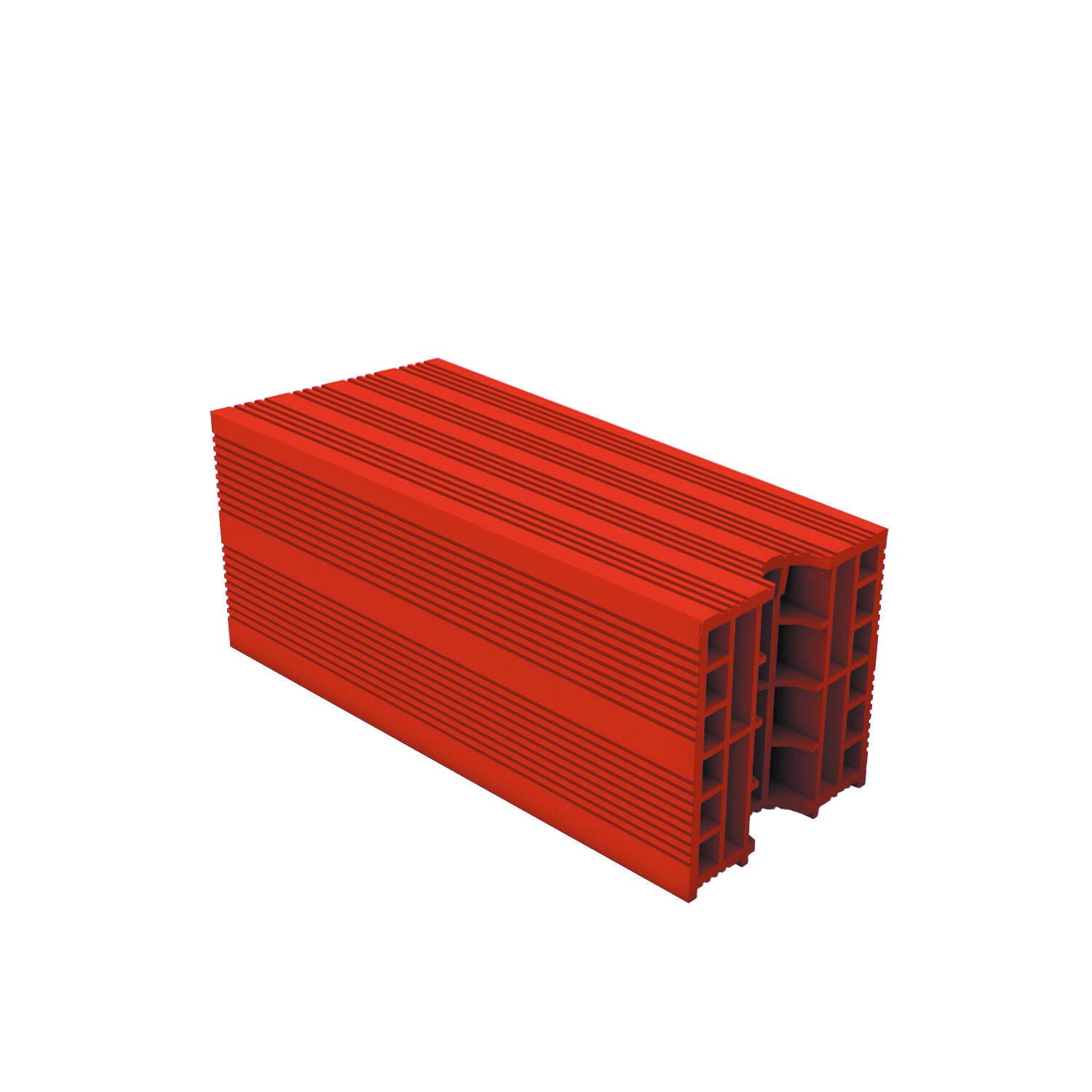 Brique de construction terre cuite NF, L.45 x l.20 x H.20 cm-POROTHERM ...