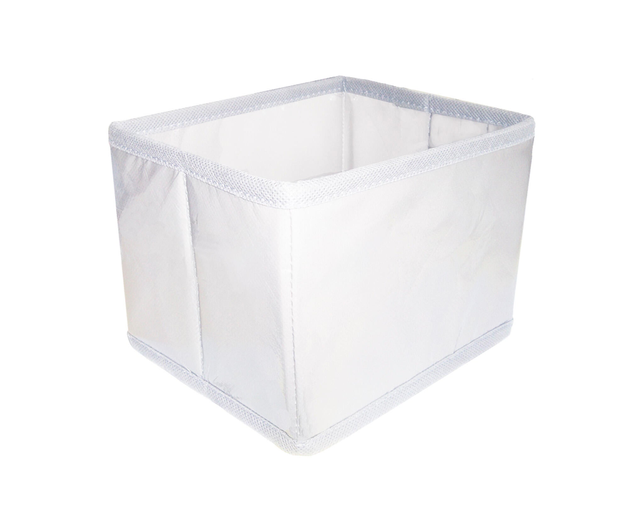 Panier en textile blanc, Intisse | Leroy Merlin