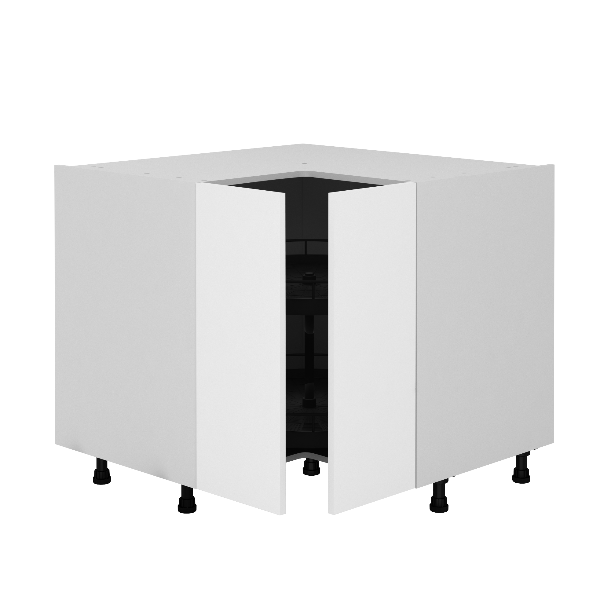Meuble bas d'angle de cuisine Evora blanc 2 portes H77 x l97 | Leroy Merlin