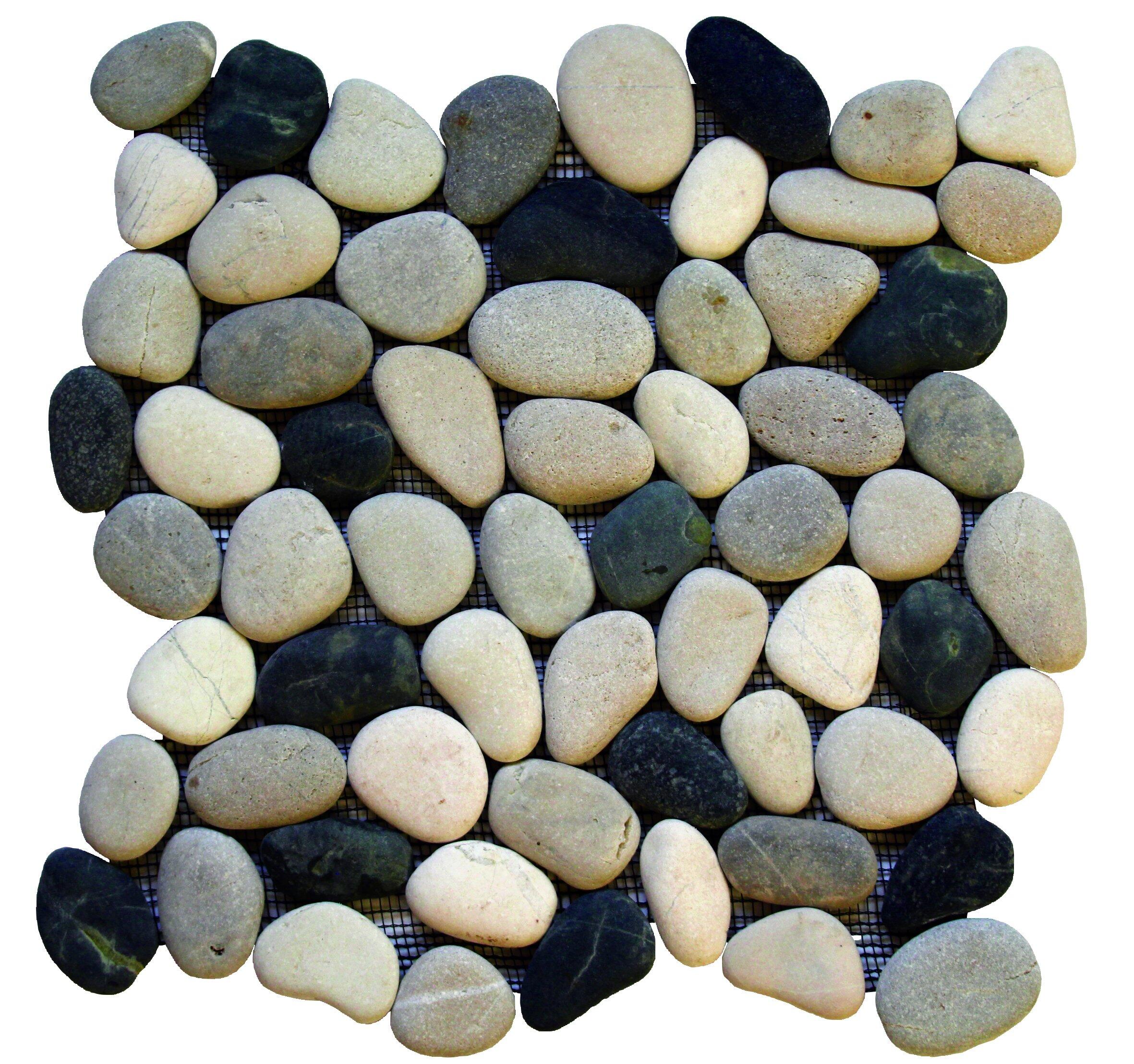 Mosaïque mur Naturel pierre effet galet multicouleur 30 x 30 cm | Leroy ...