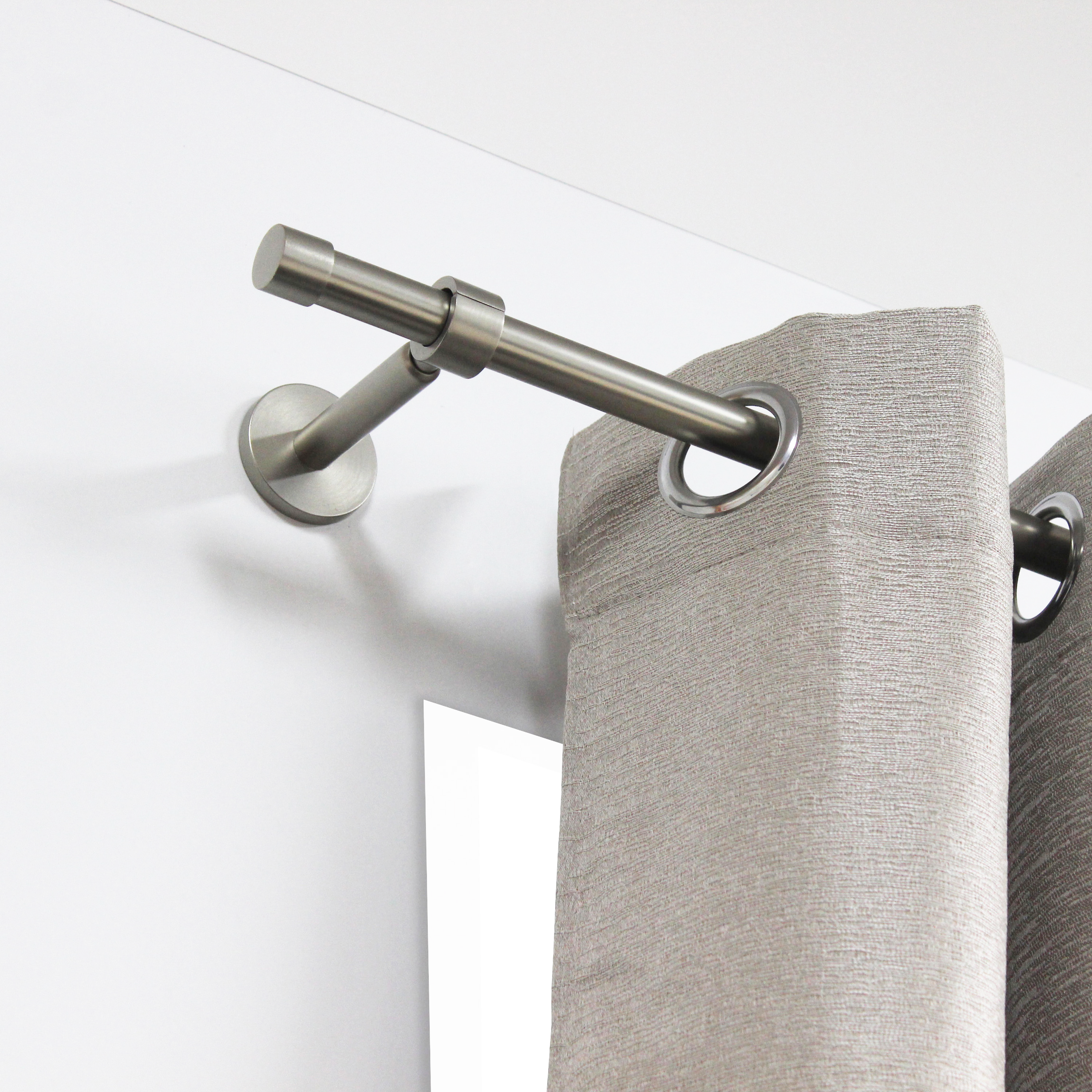 2 Terminales para barra de cortina Tapón Design INSPIRE aluminio cromo ...