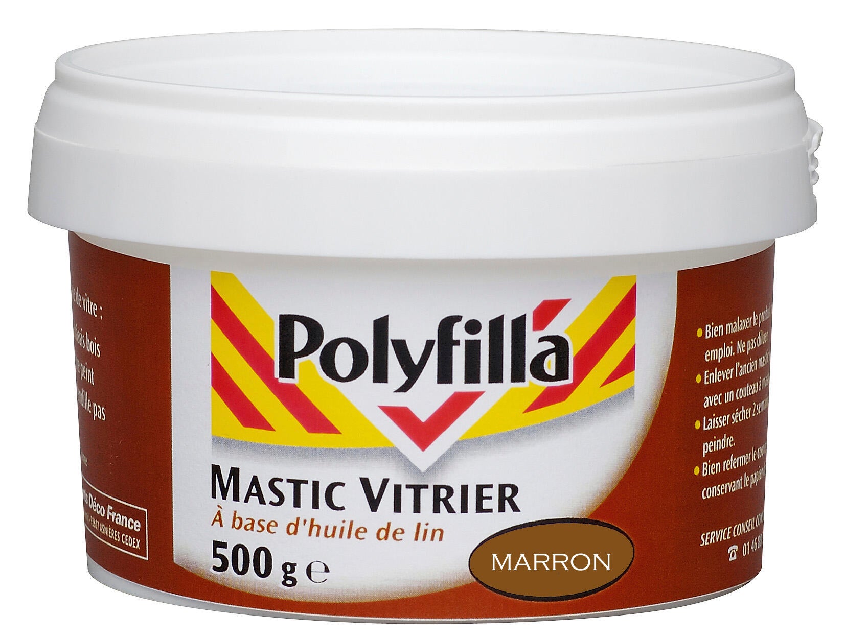 Mastic d'étanchéité Vitrier POLYFILLA marron 500g | Leroy Merlin