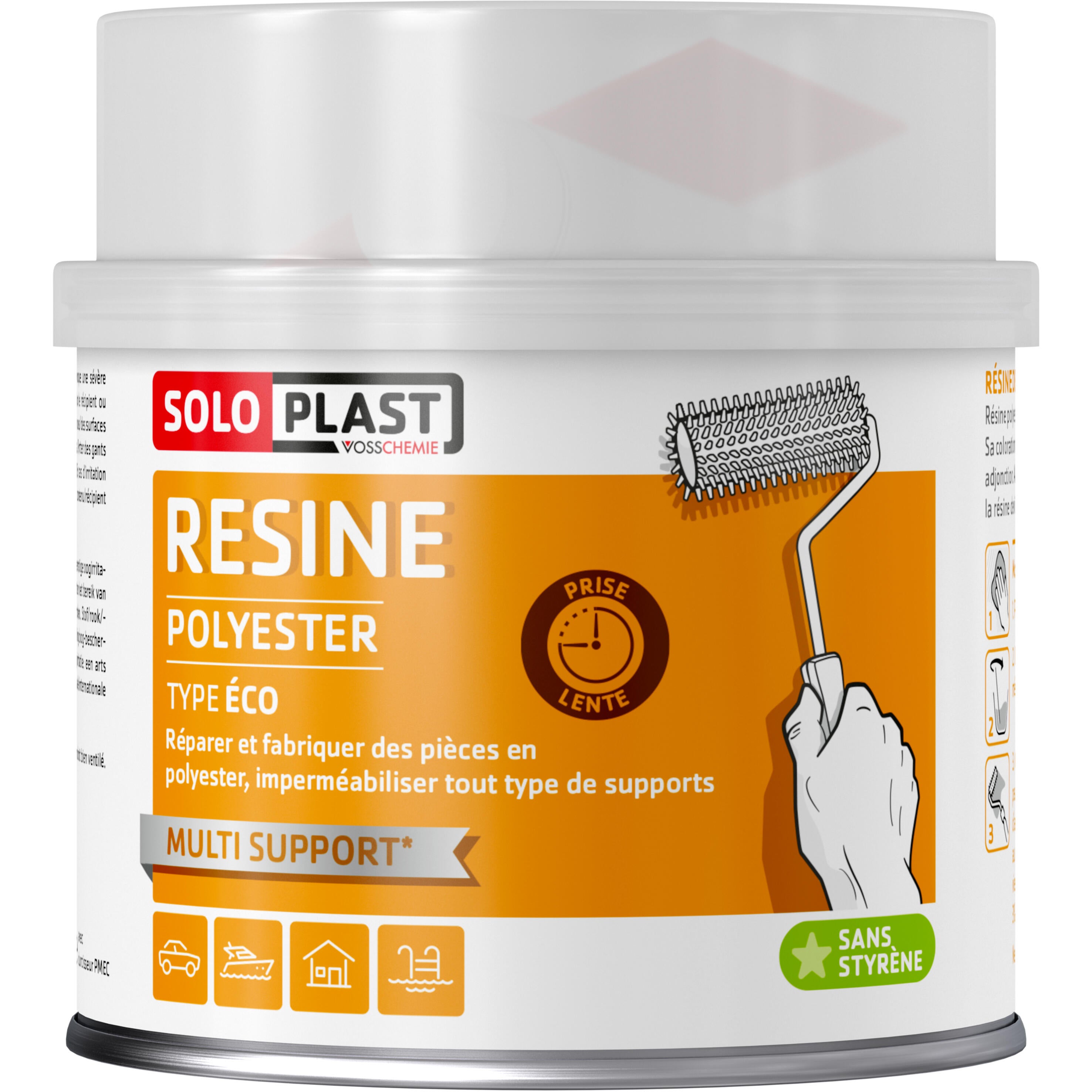Résine Polyester type eco SOLOPLAST, 500g transparent | Leroy Merlin