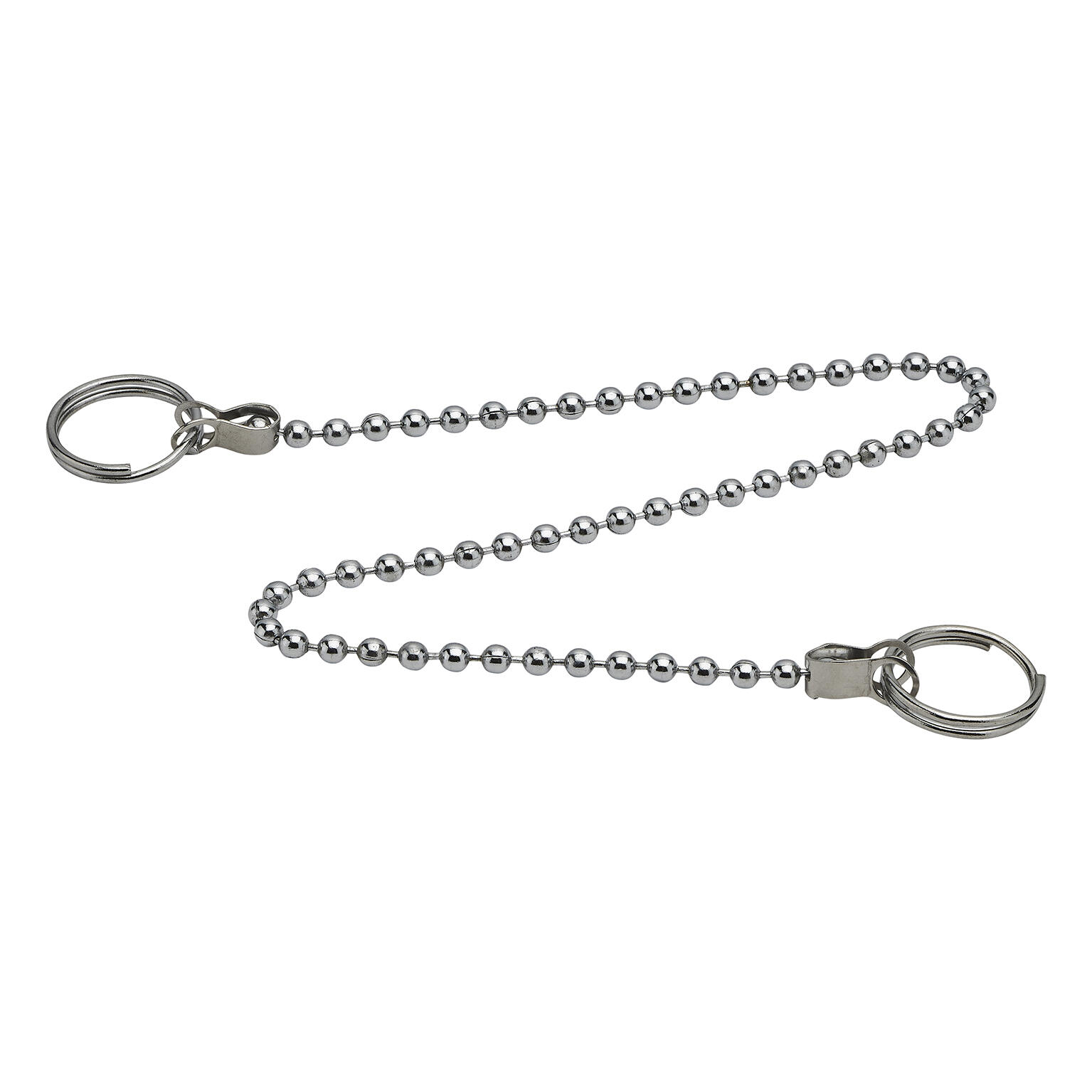 Chaînette perlée laiton chromé D 3.2 x 250 mm, avec anneaux brisés ...