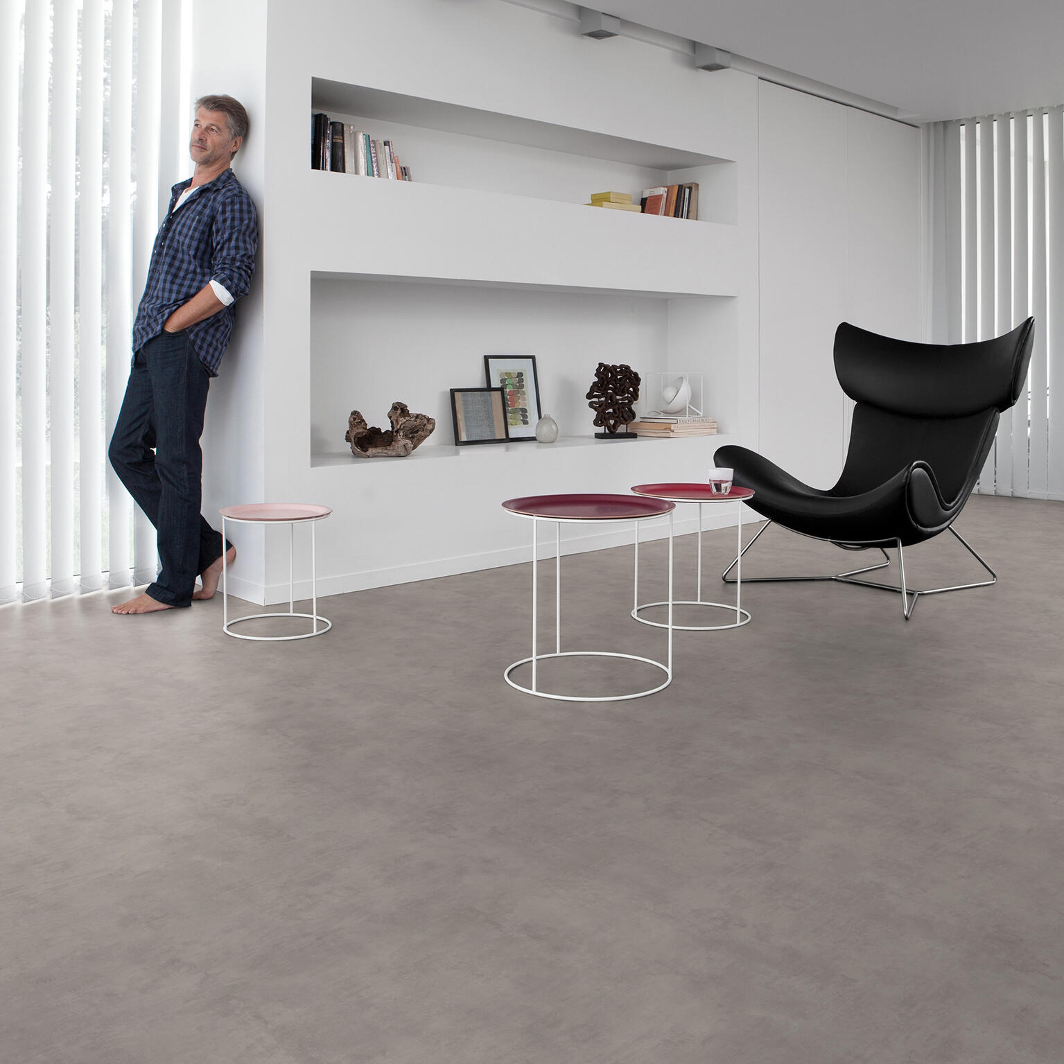 Sol PVC béton Texline madras storm GERFLOR rouleau l.4m | Leroy Merlin